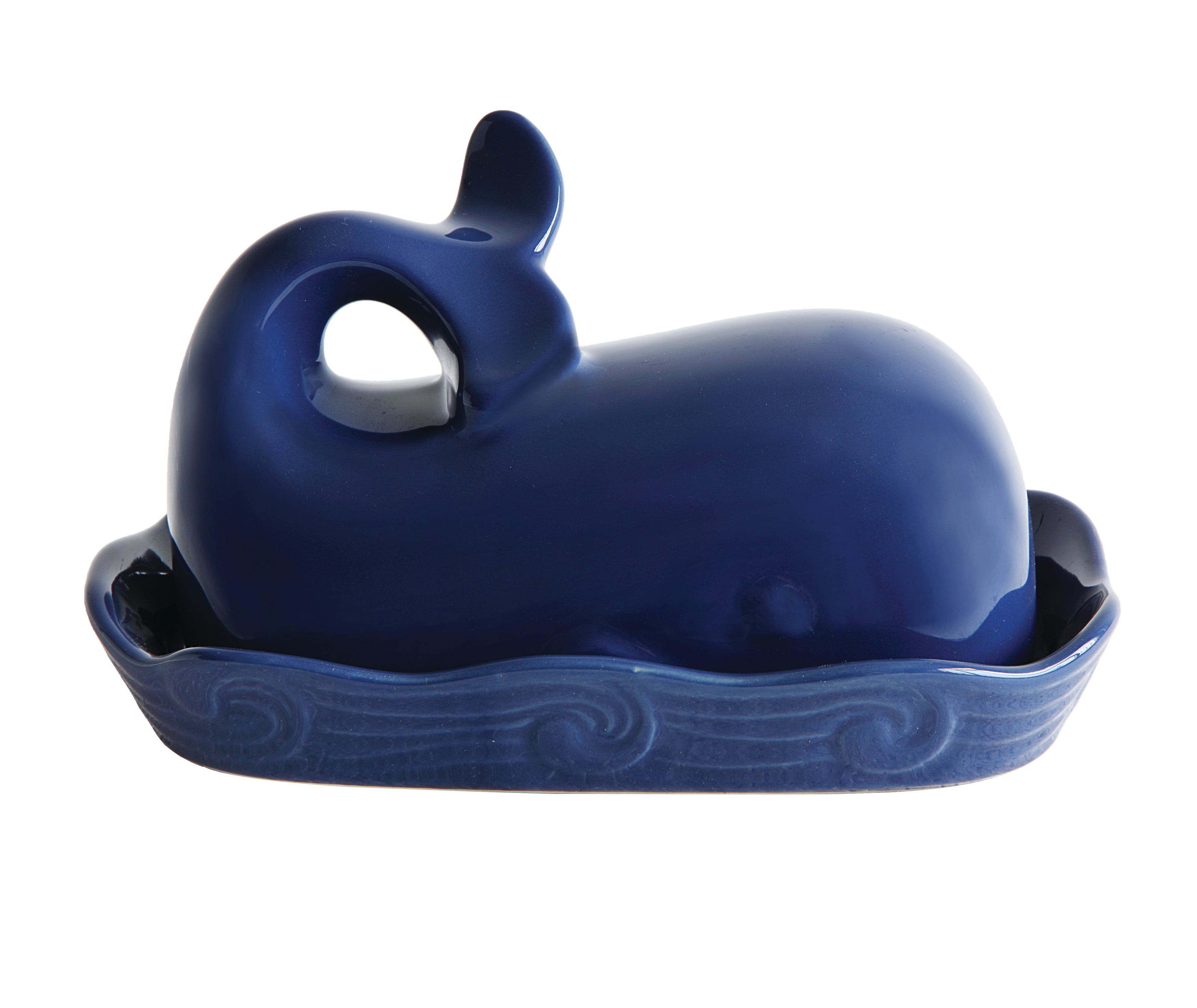 Creative Co-Op Whale Shaped Lid, Ocean Themed Kitchenware, Navy ...