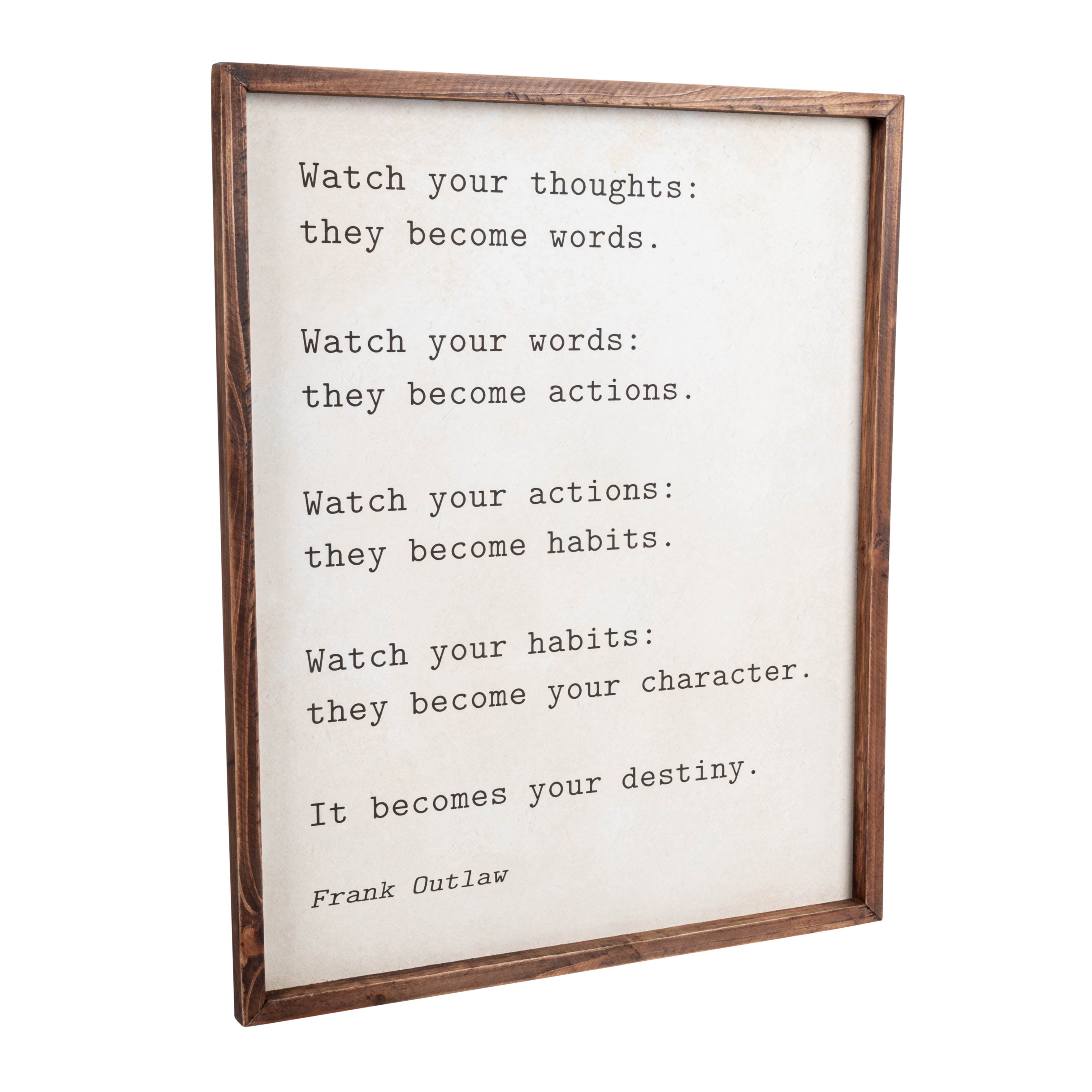 Creative Co-Op Wood Framed Sentimental Phrase Wall Art, Natural ...