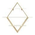 Creative Co-Op Wood and Gold Diamond Wall Shelf - Walmart.com