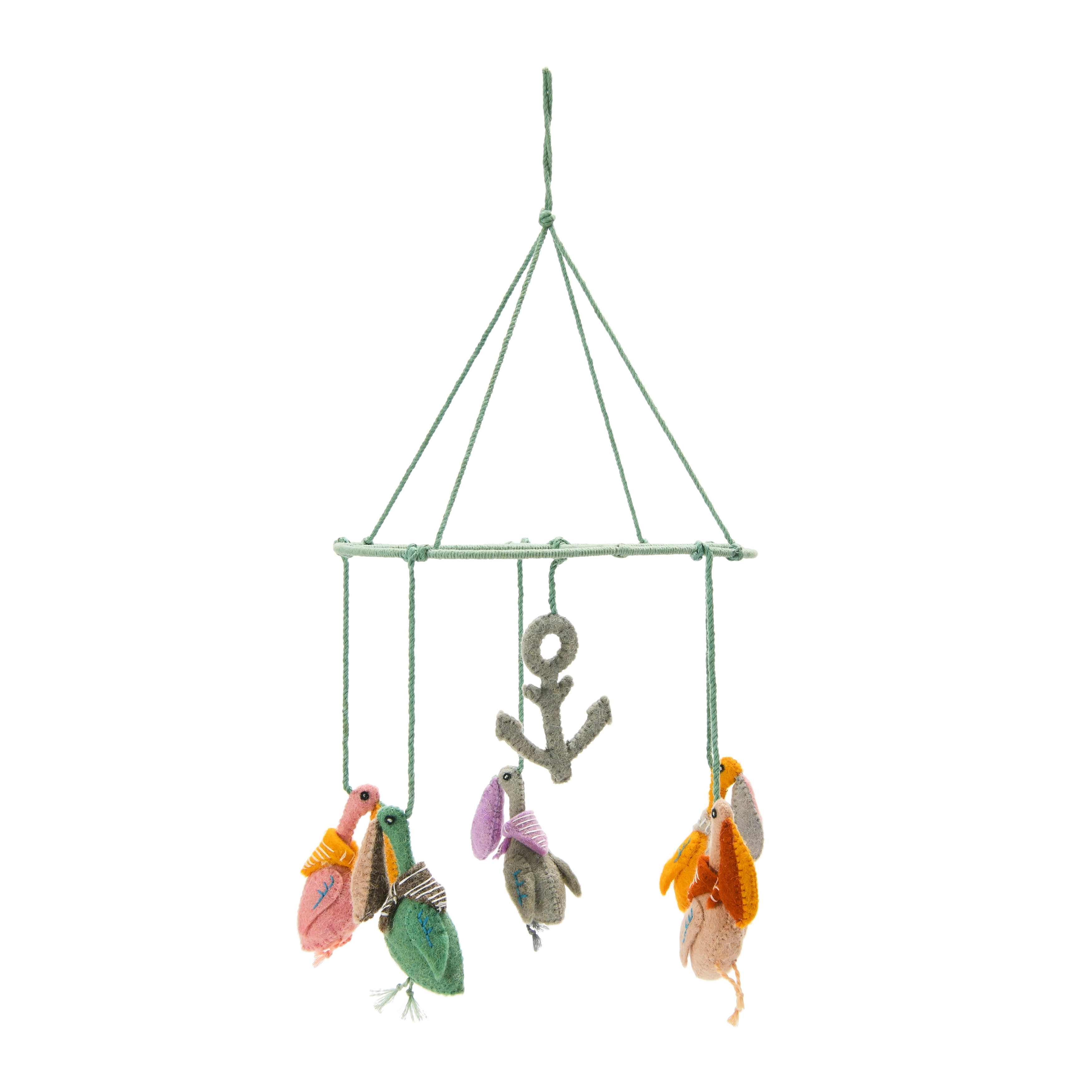 Creative Co-Op Wool Felt Pelican Mobile with Anchor - Walmart.com