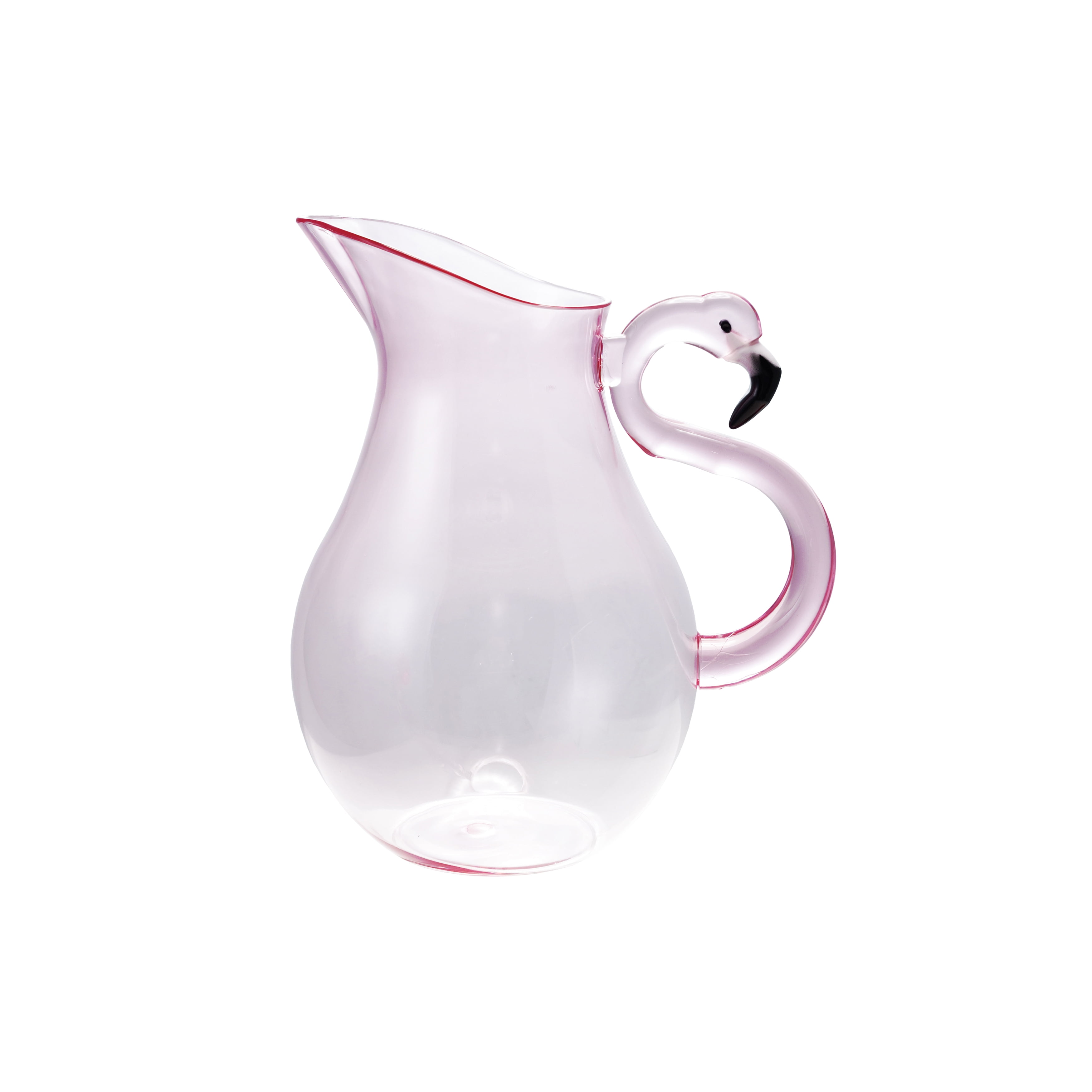 Creative Co-Op 2.5-Quart Acrylic Pitcher with Flamingo Handle, Pink ...