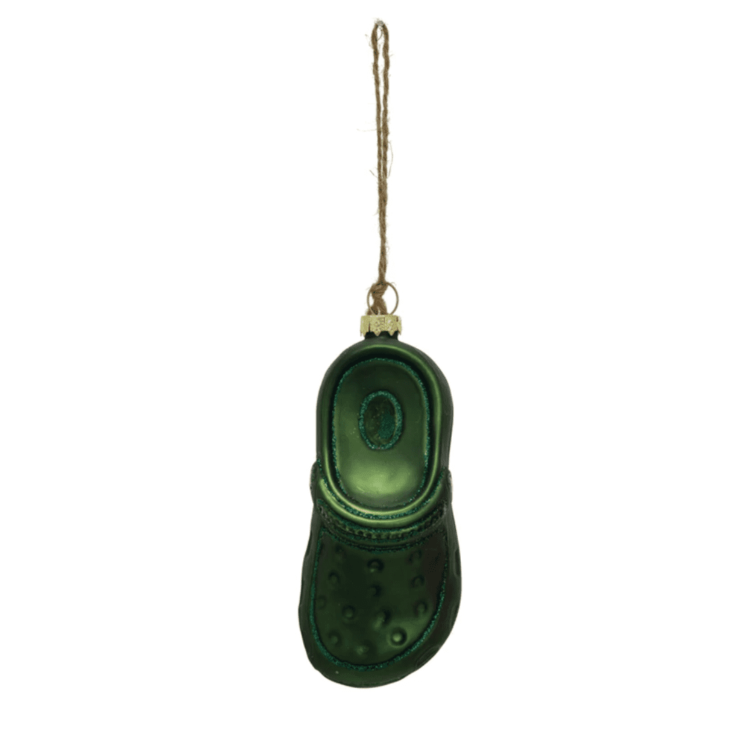 Creative Co-op Green Garden Croc Glass Ornament - Walmart.com