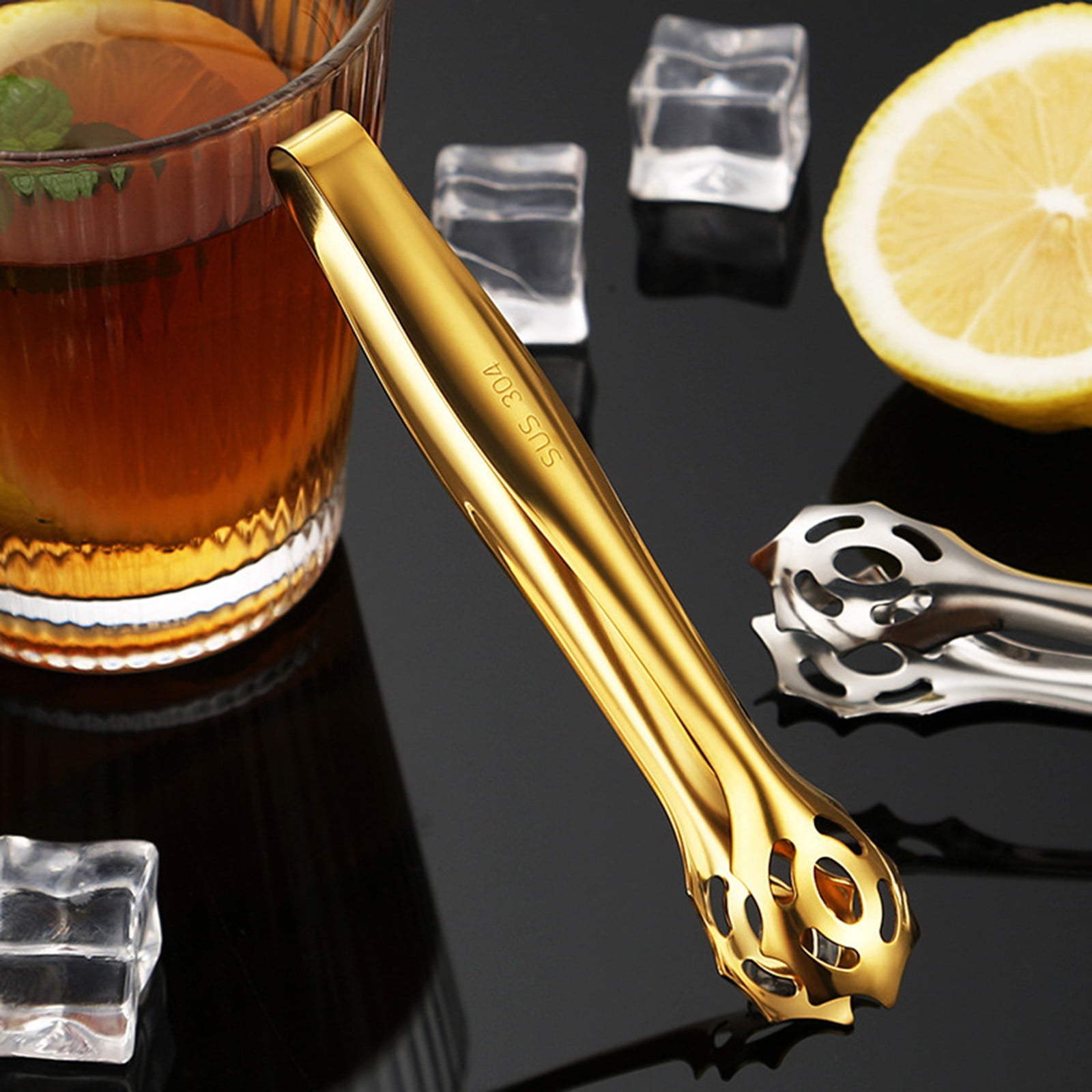 Creative Coffee Sugar Cube Clamp Cocktail Ice Cube Clamp Gold - Walmart.com
