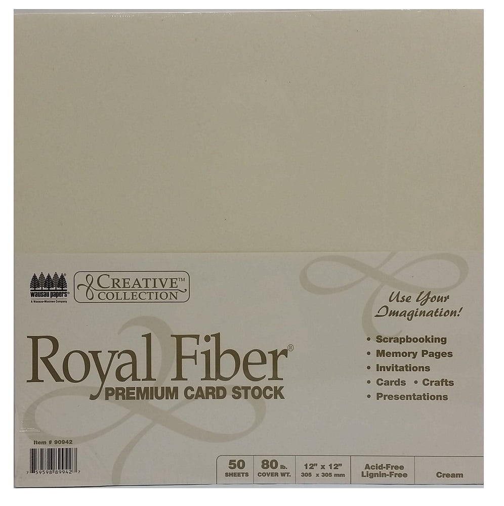 Creative Collection Royal Fiber Premium Cream Card Stock 50 Sheets 12 ...