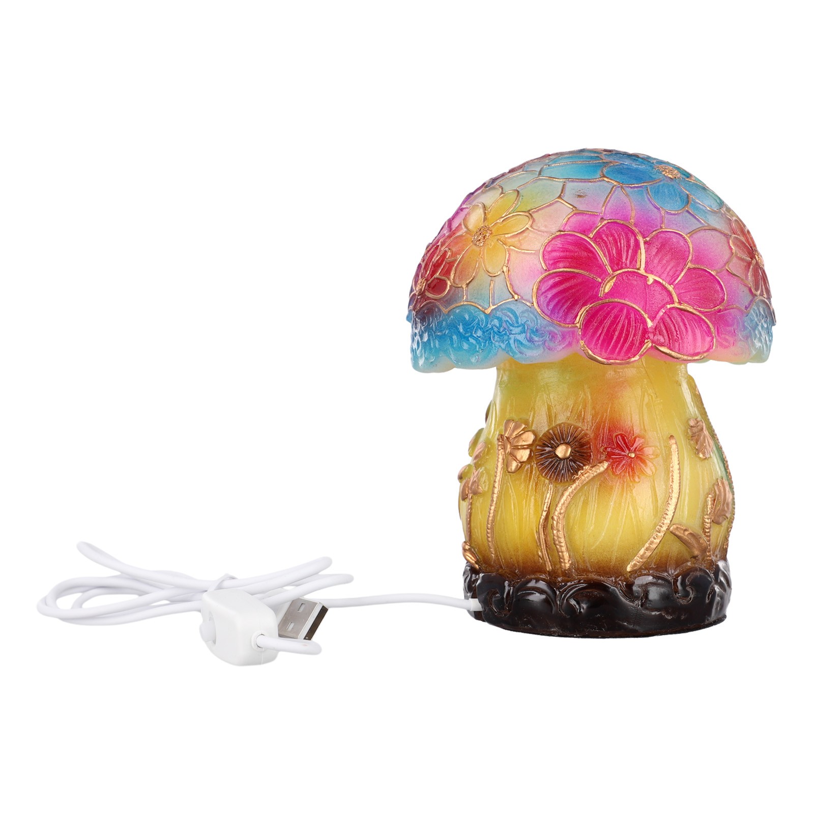 Creative Colorful Resin Bedside Mushroom Retro Night Light atmosphere ...