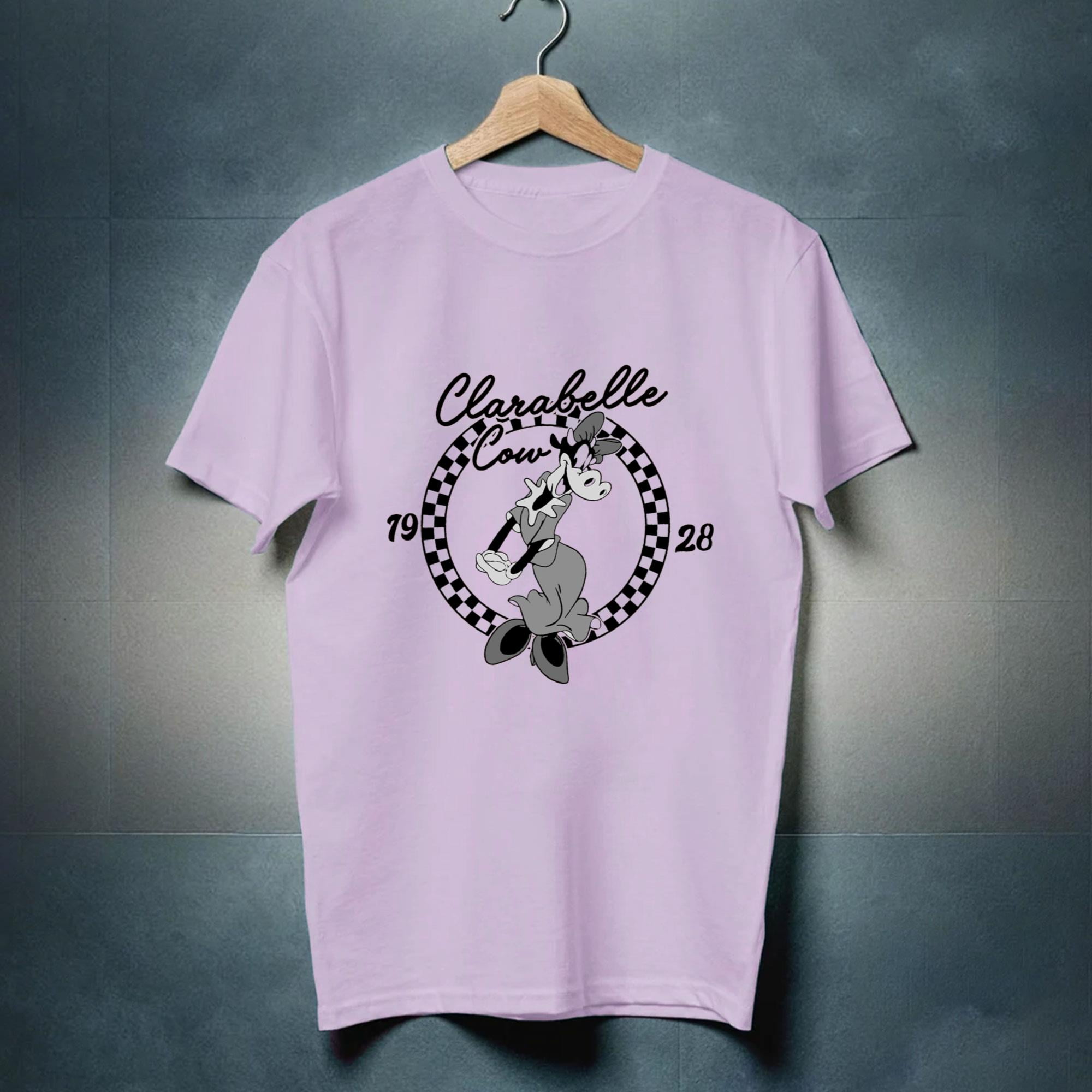 Creative Comfortable Shirt, Vibrant Colors Retro Cartoon Cow ...