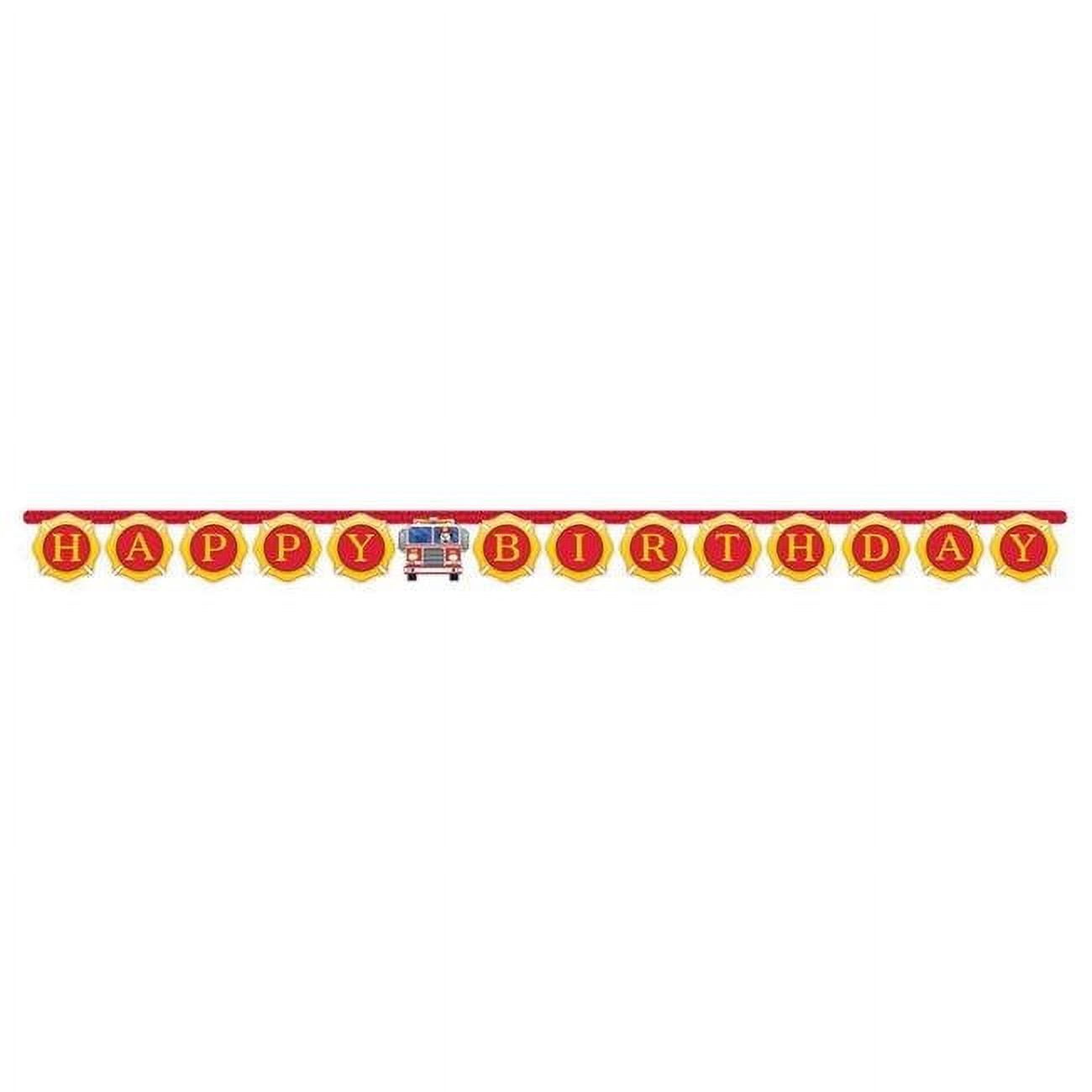 Creative Converting 332206 120 x 6.34 in. Flaming Fire Truck Jointed ...