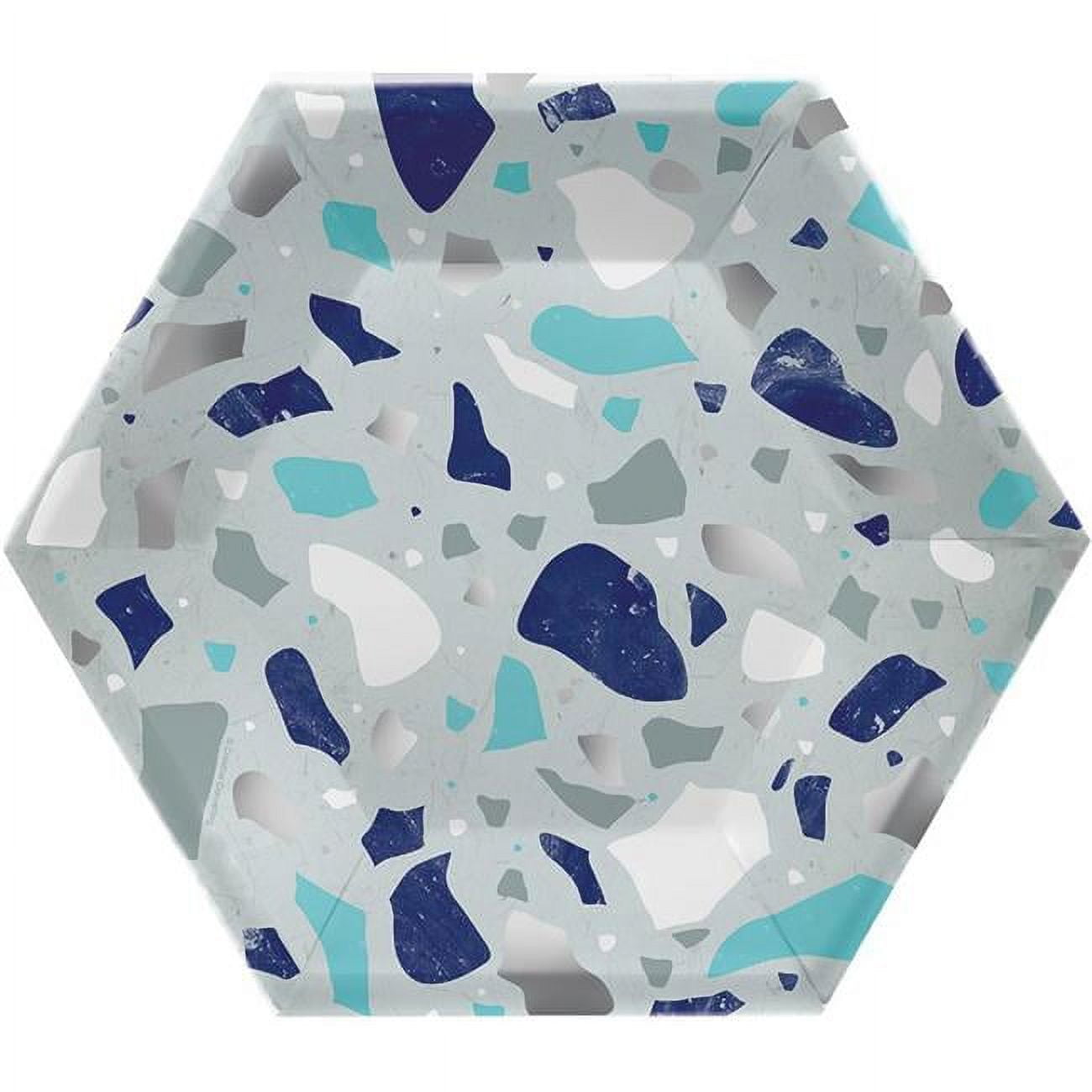 Creative Converting 342107 10 in. Terrazzo Large Hexagon Banquet Plates ...