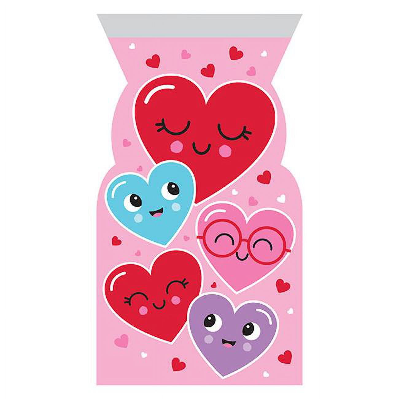 Creative Converting 349730 5 x 9 in. Smiley Hearts Valentines Day Cello ...