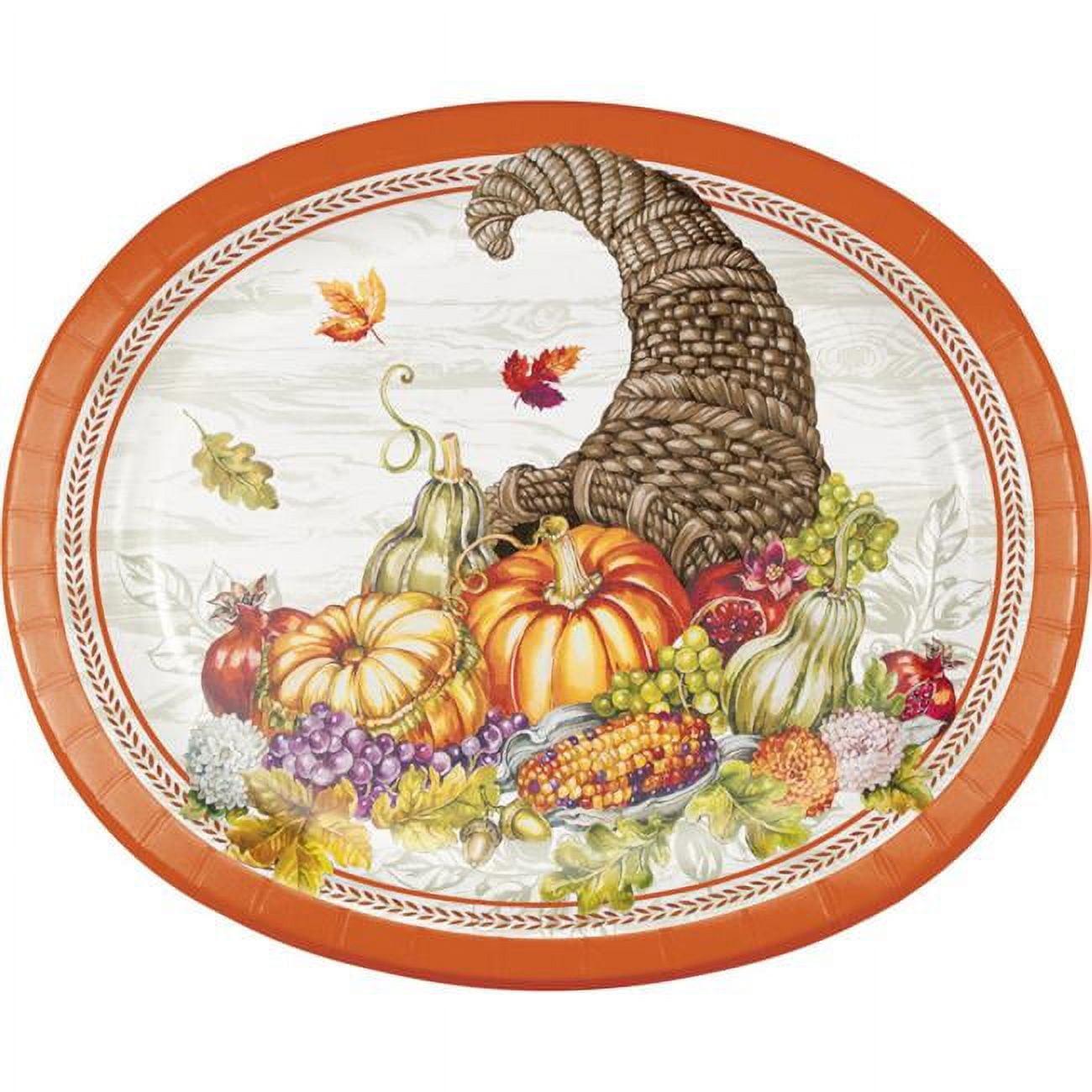 Creative Converting 352852 Plentiful Cornucopia Oval Platter - Walmart.com