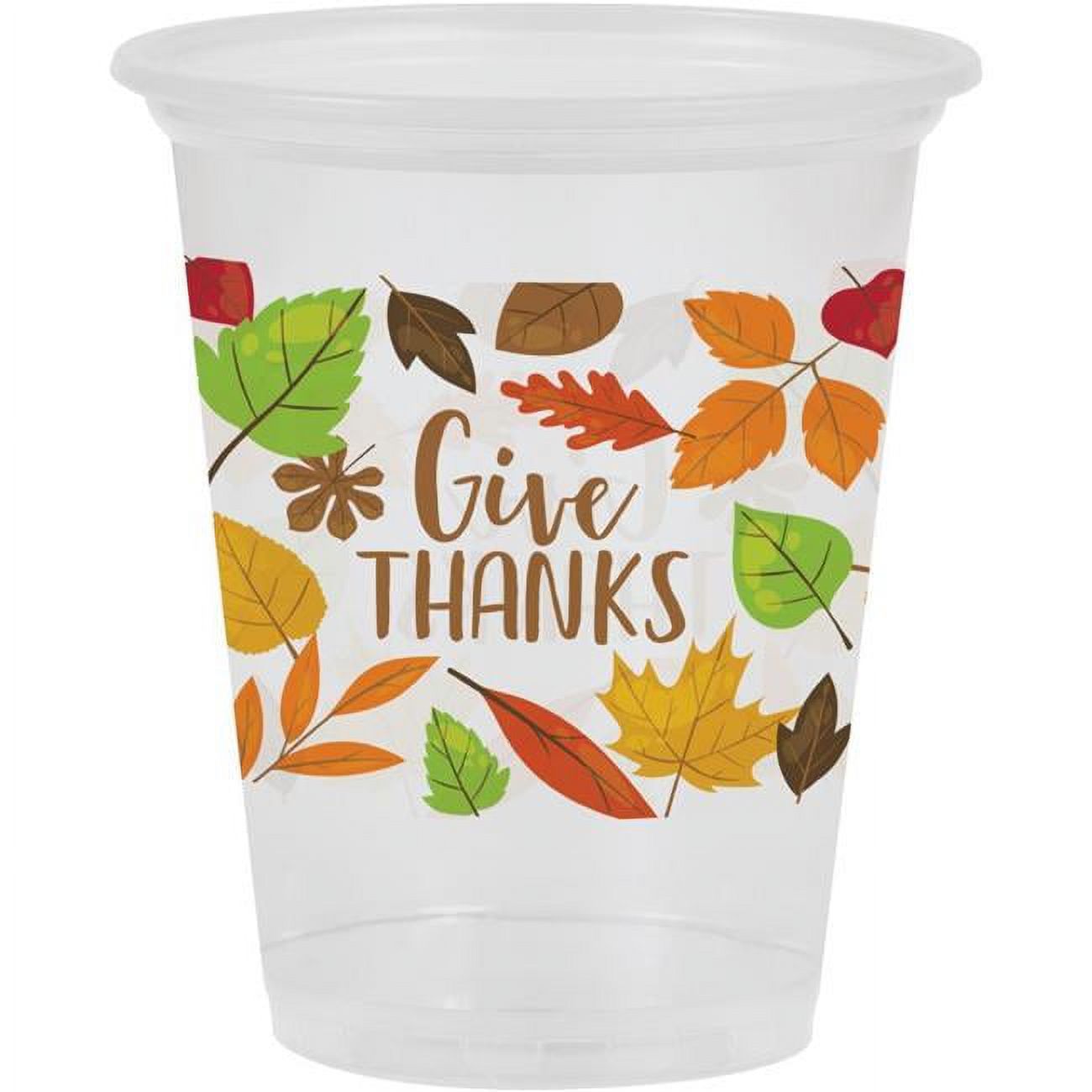 Creative Converting 353009 16 oz Fall Leaves Plastic Cup, Clear ...