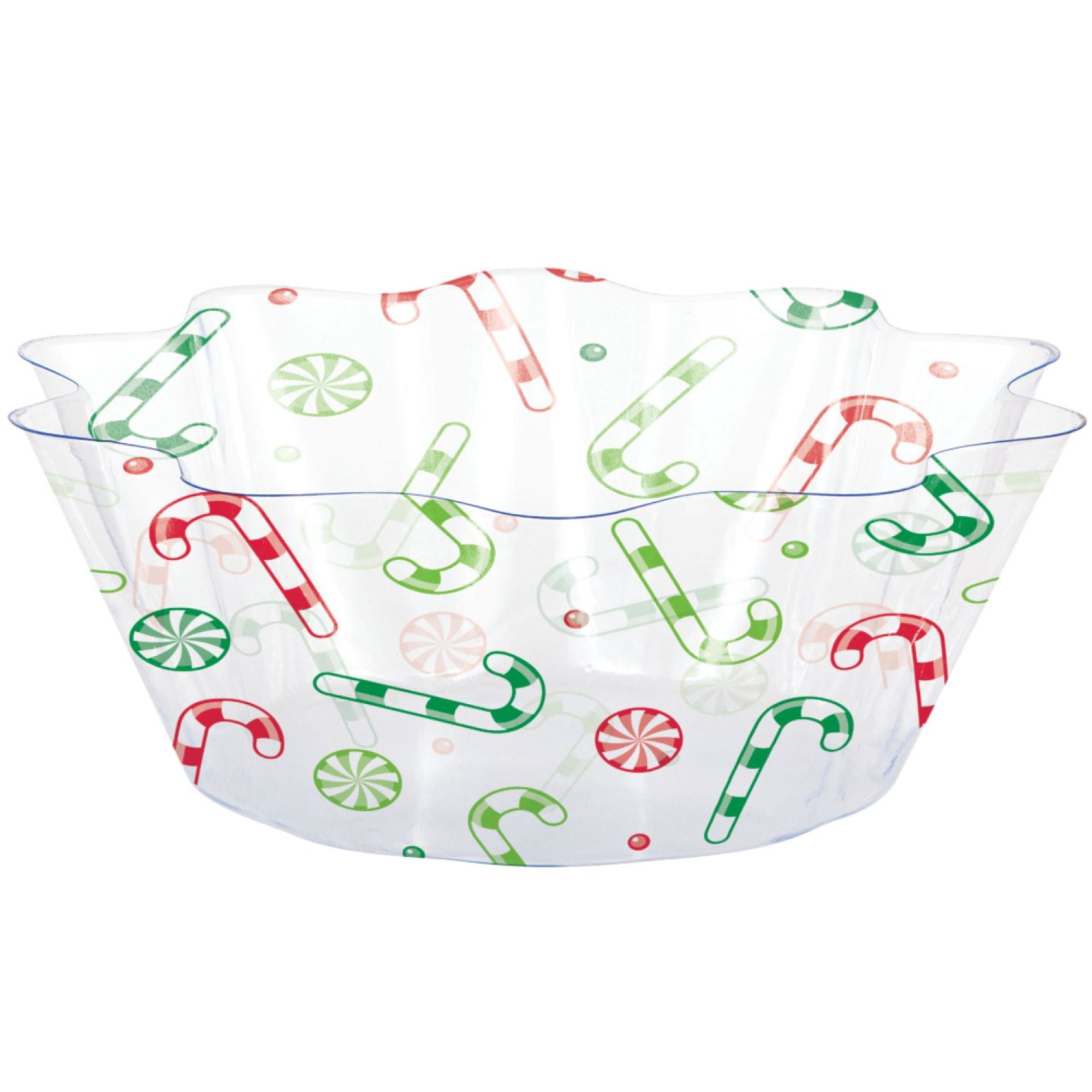 Creative Converting 357337 8 in. Christmas Candy Fluted Bowl - Walmart.com