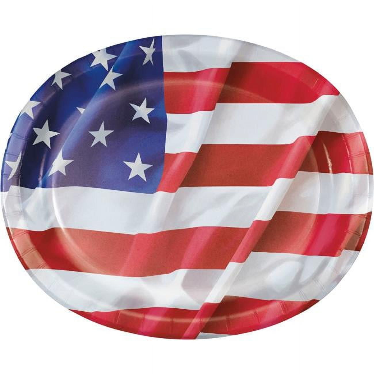 Creative Converting 362865 Flying Flag Oval Paper Platter - Walmart.com