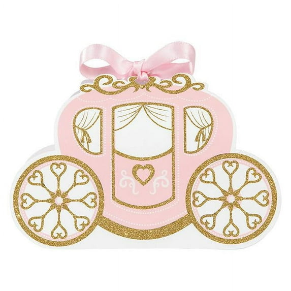 Creative Converting 5 x 3.75 in. Princess Carriage Favor Boxes with ...