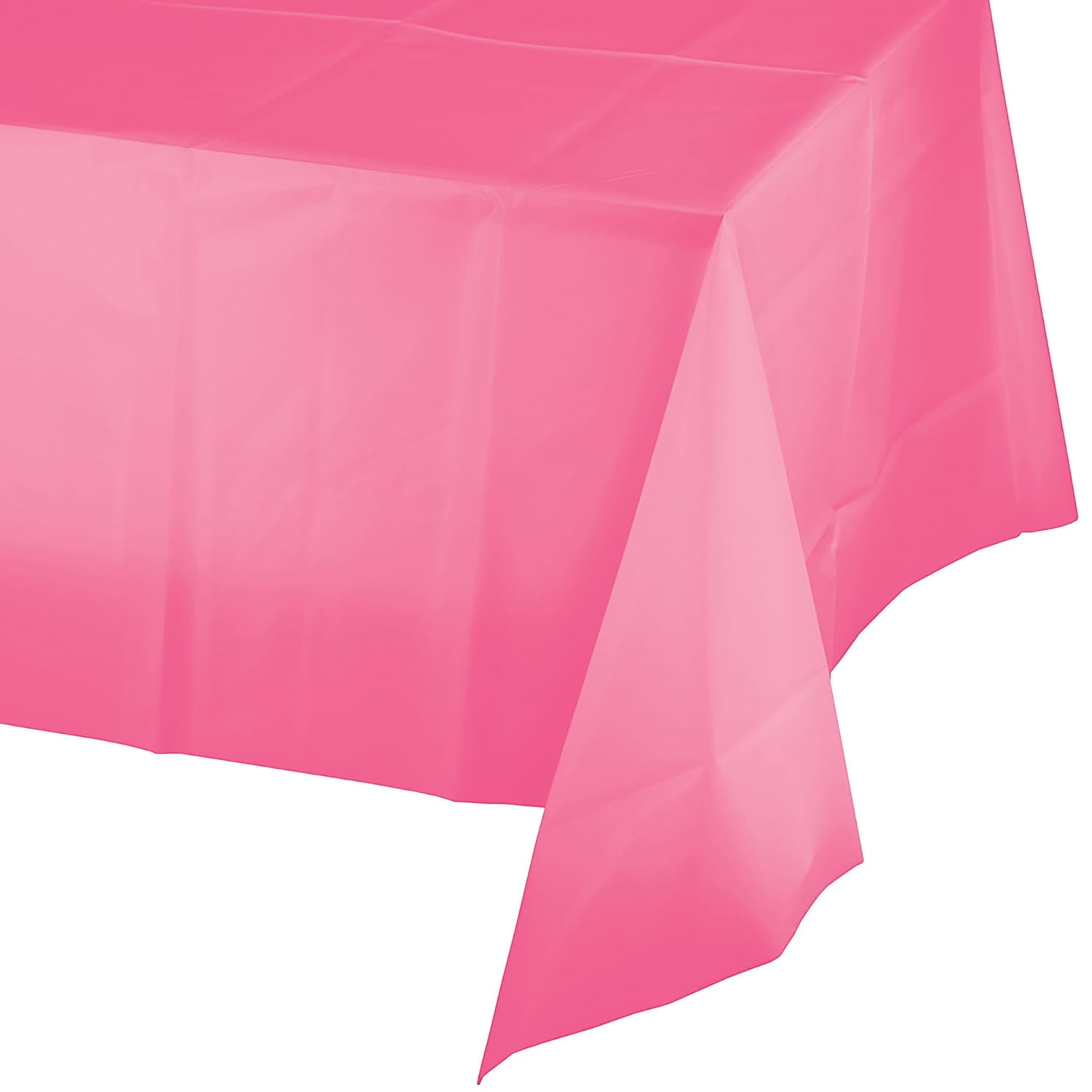 Creative Converting 54"W x 108"L Candy Pink Plastic Tablecloths 3 Count ...