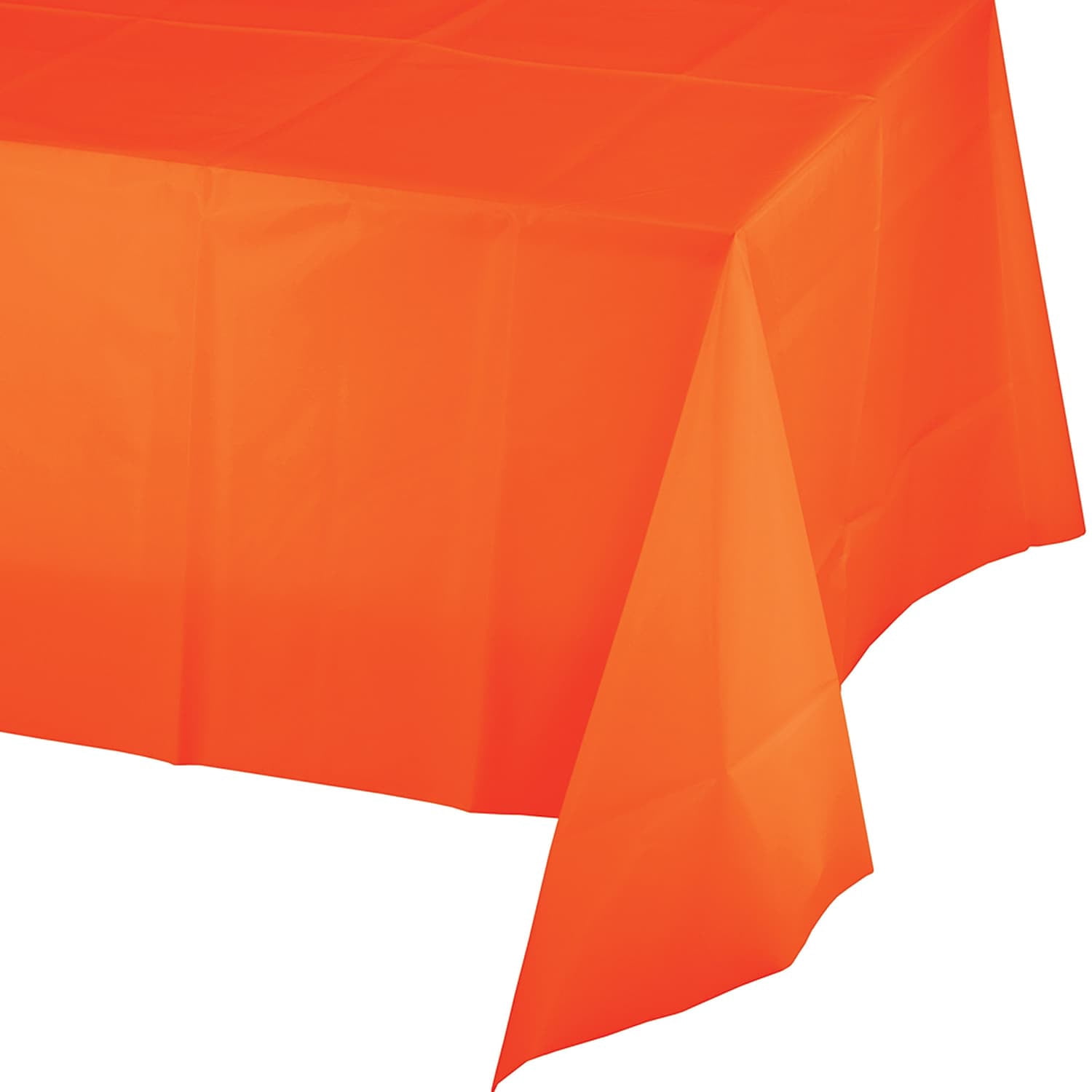Creative Converting 54"W x 108"L Sunkissed Orange Plastic Tablecloths 3 ...