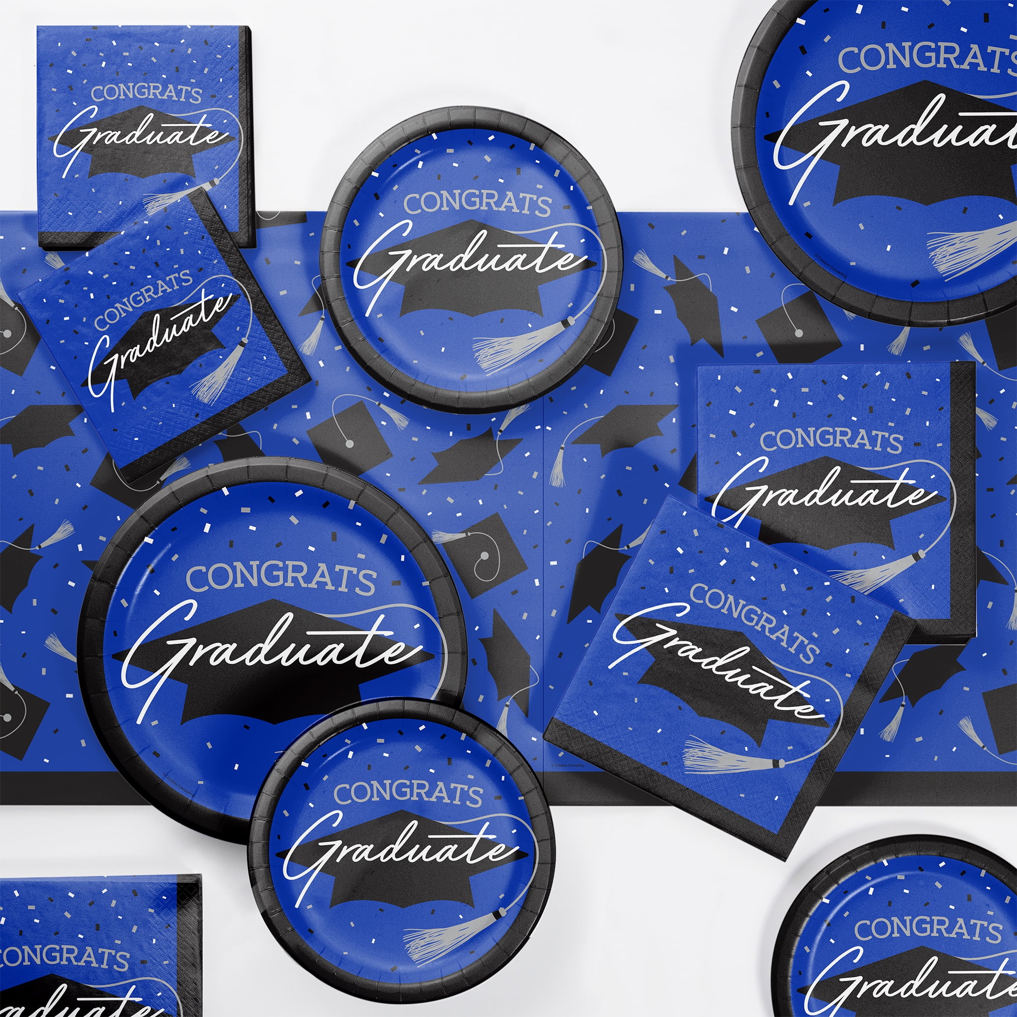Creative Converting Blue Graduation Tableware Kit, Serves 18 - Walmart.com