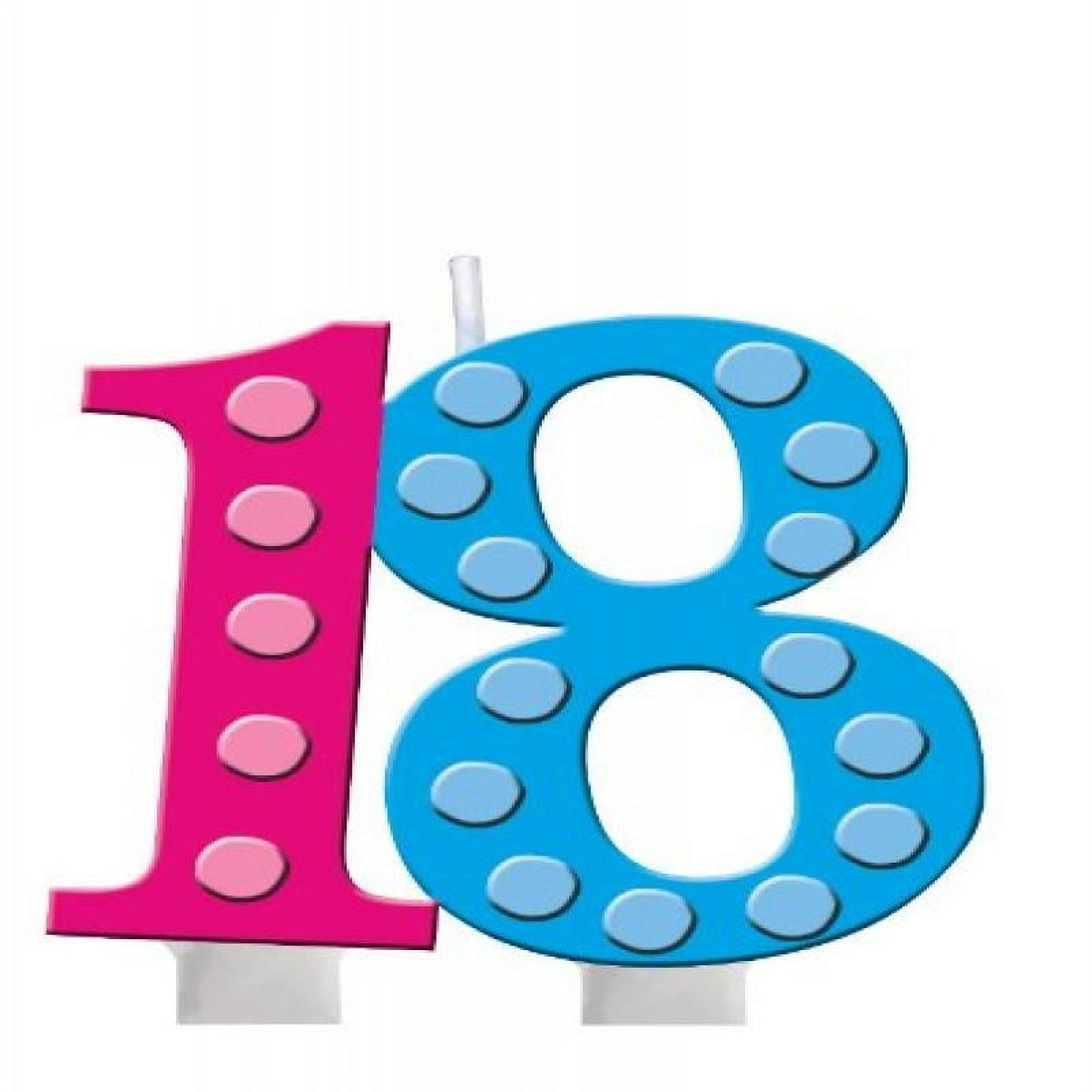 Creative Converting Bright and Bold 18th Birthday Molded Numeral Cake ...