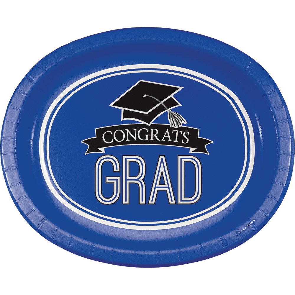 Creative Converting CongratsITSC Grad Pcs 8-Count Oval Paper Platters ...