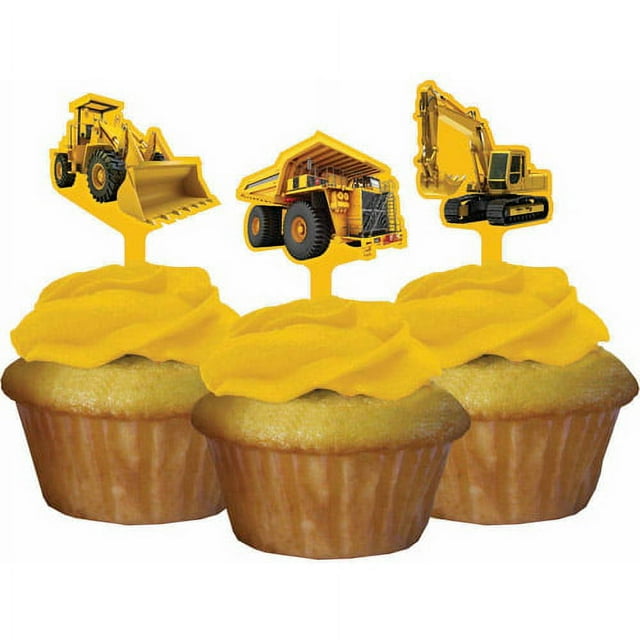 Creative Converting Construction Birthday Zone Cupcake Toppers ...