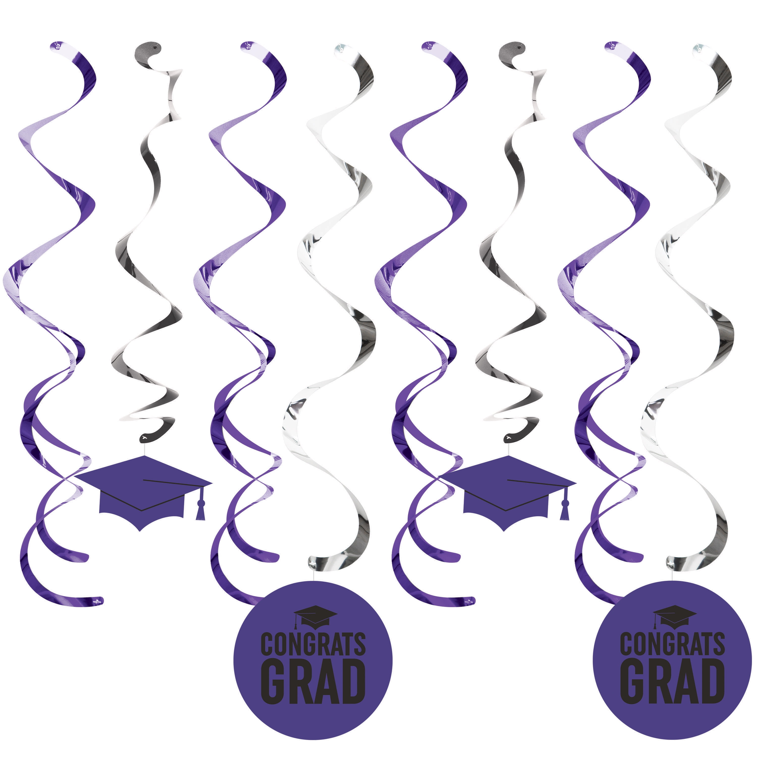 Creative Converting Dizzy Danglers Purple Solid Print Graduation Party ...