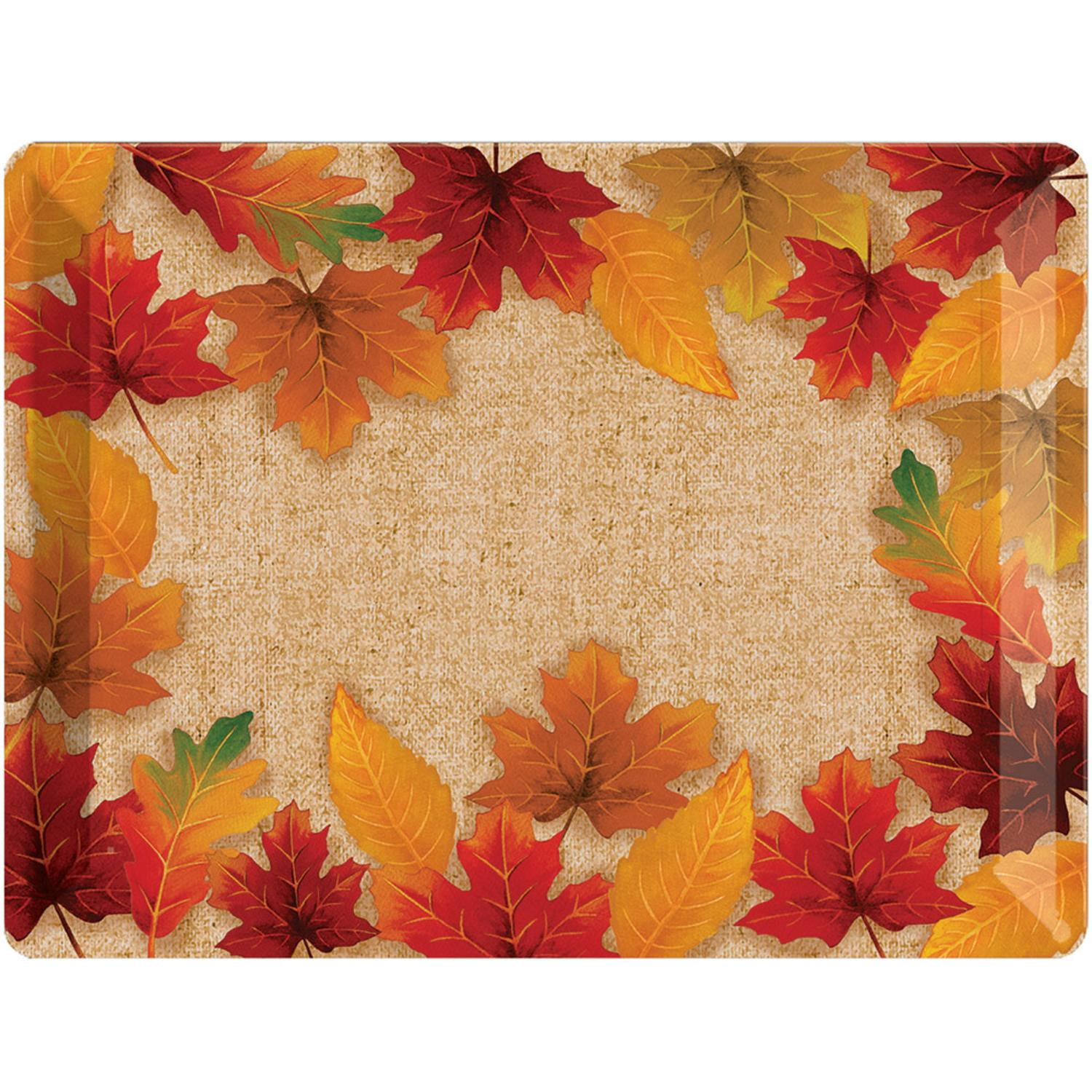 Creative Converting Seasonal Fall Leaves Plastic Serving Platter for ...