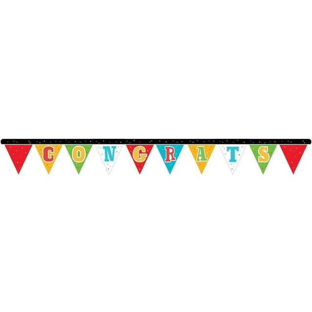 Creative Converting Graduation Congrats Flags Party Banner, Head Of The ...