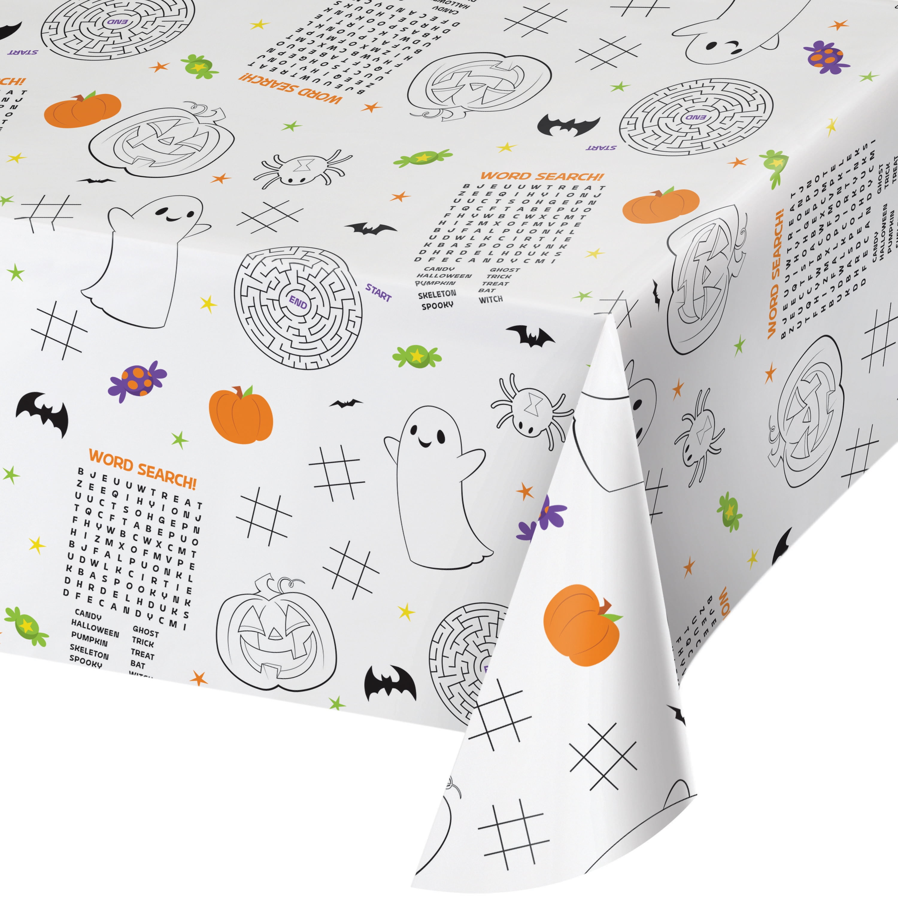 Creative Converting Halloween Activity Paper 54" x 88" Tablecloth 3 ...