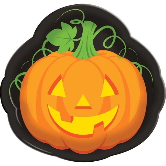Creative Converting Large Plastic Halloween Pumpkin Serving Tray for ...