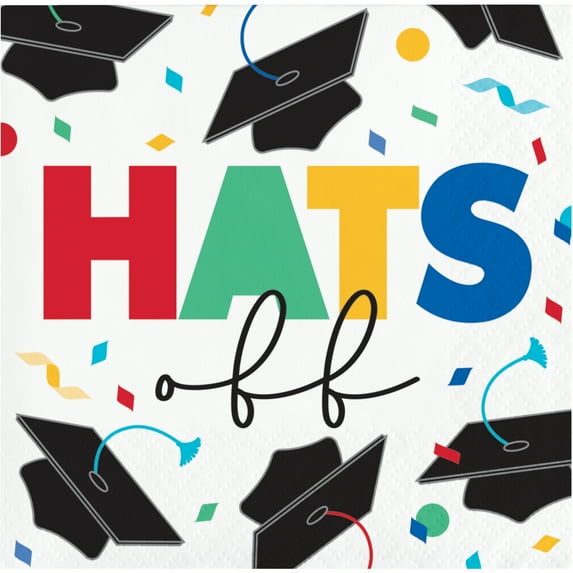 Creative Converting "Hats Off" Graduation Cocktail Napkins, 48 ct ...
