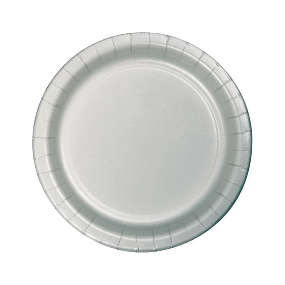 Creative Converting Paper Shimmering Silver 7" Round Luncheon Plates 24 ...