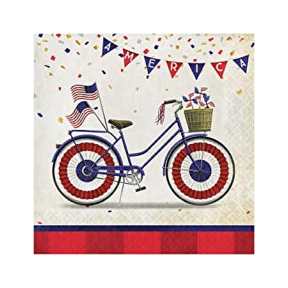 Creative Converting Patriotic Parade Napkins, 6.5", Red, White and Blue ...