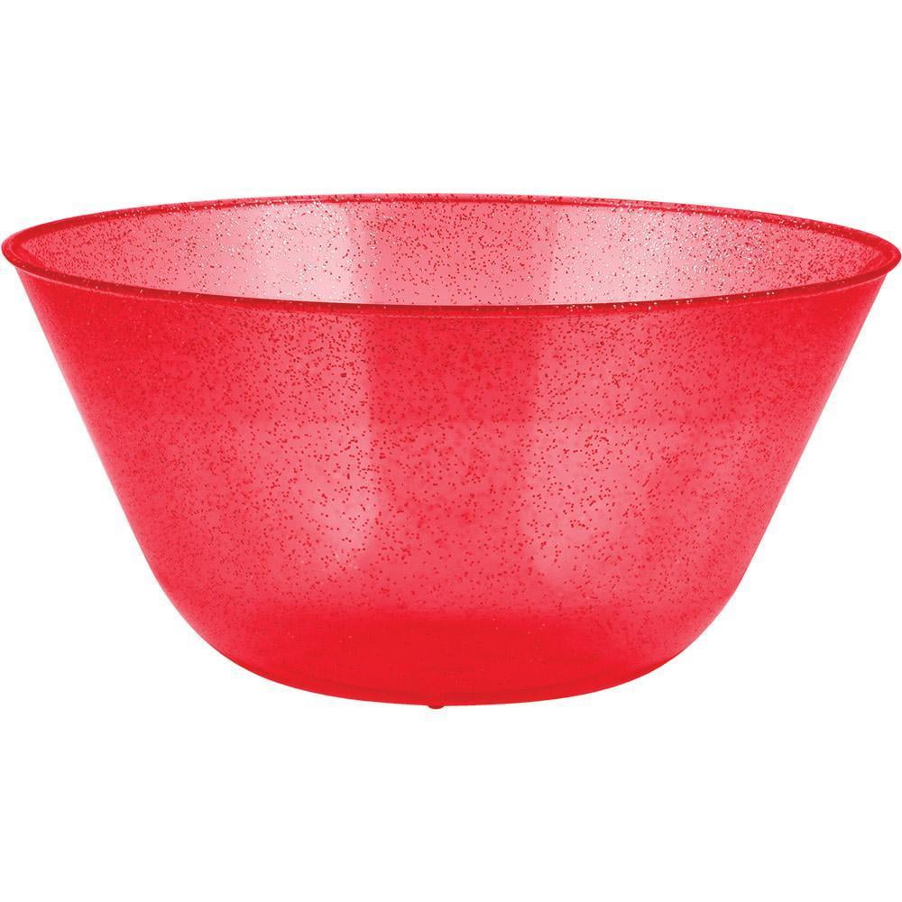 Creative Converting Red Glitter 11 Inch Plastic Bowl - Walmart.com