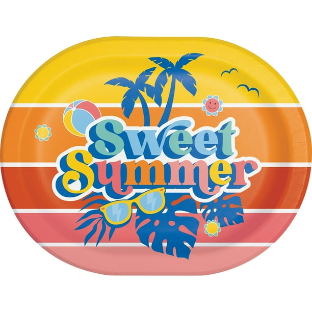 Creative Converting Summer Vibes Oval Paper Platters, 48 ct. - Walmart ...