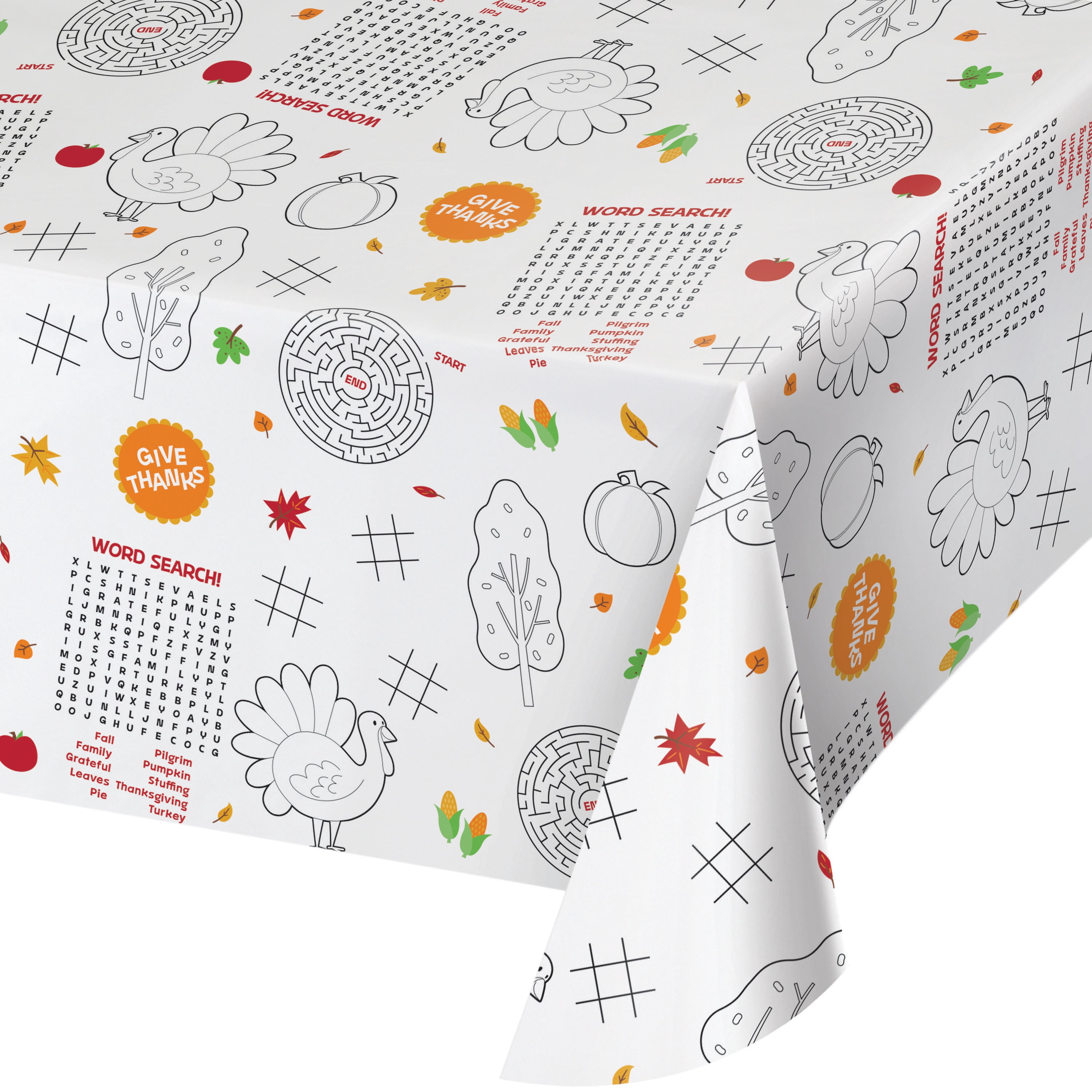 Creative Converting Thanksgiving Activity Paper Tablecloth, 54" x 88 ...