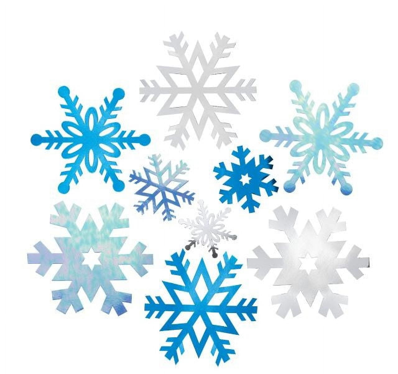 Creative Converting Wall Decor Cutouts, Foil Snowflakes, Silver/Blue ...