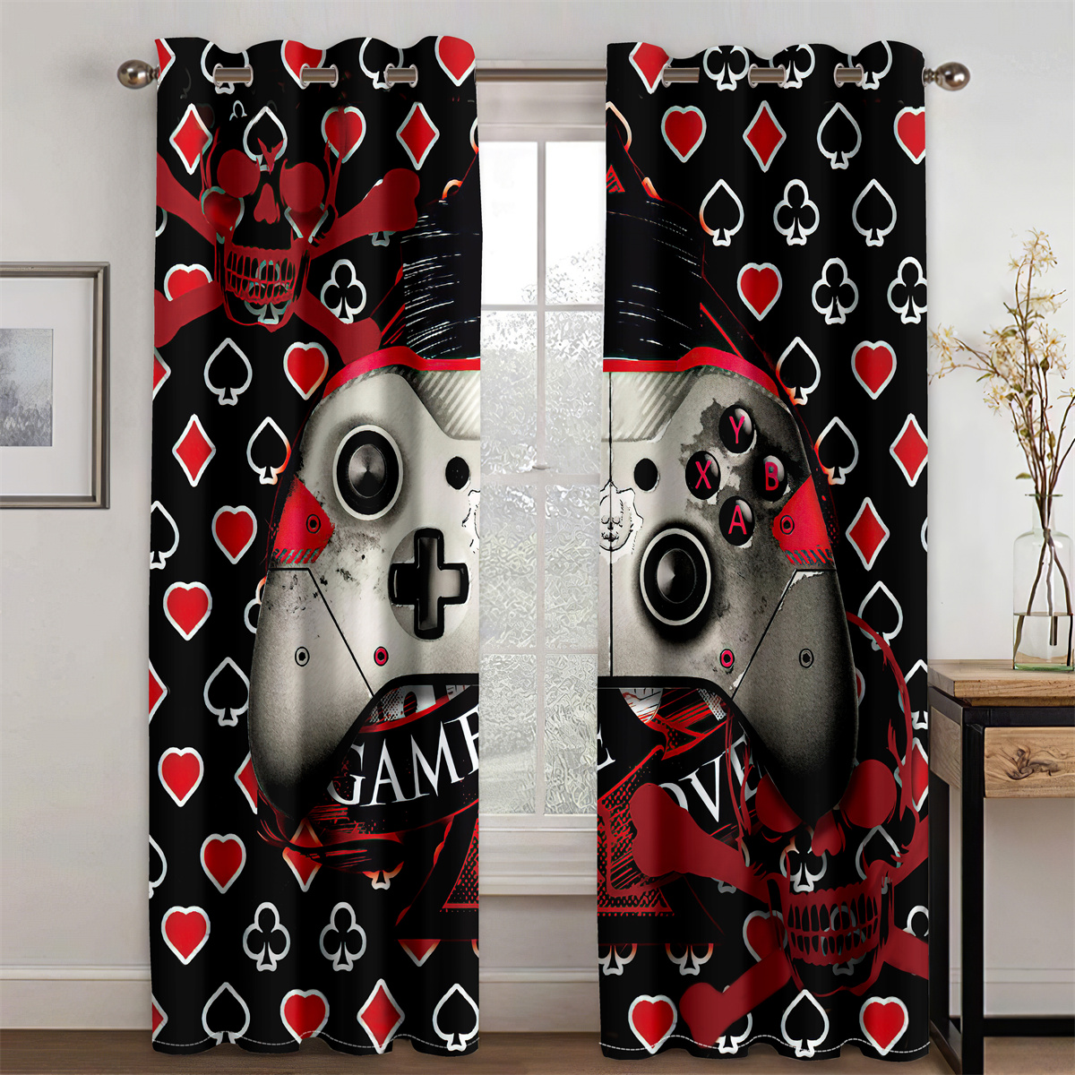Creative Cool Gamer Curtains for Boys Bedroom Gaming Room r Window ...