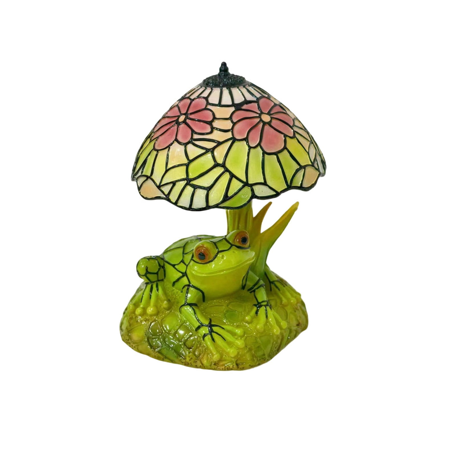 Creative Craft Frog Flowers Table Lamp Artistic Home Desktop Bedside ...