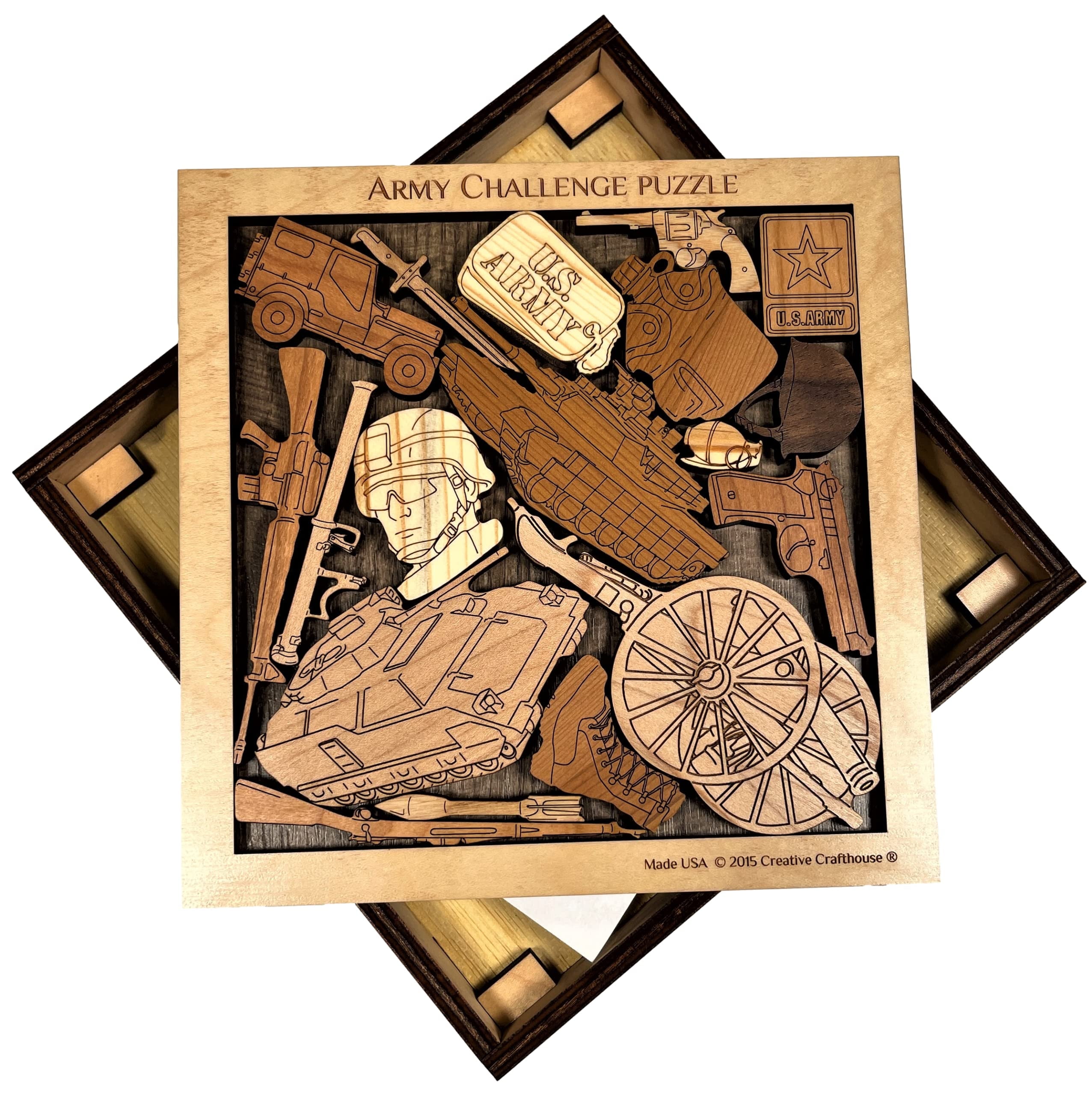 Creative Crafthouse Army Puzzle, Soldier and Veteran Wood Gift, USA ...