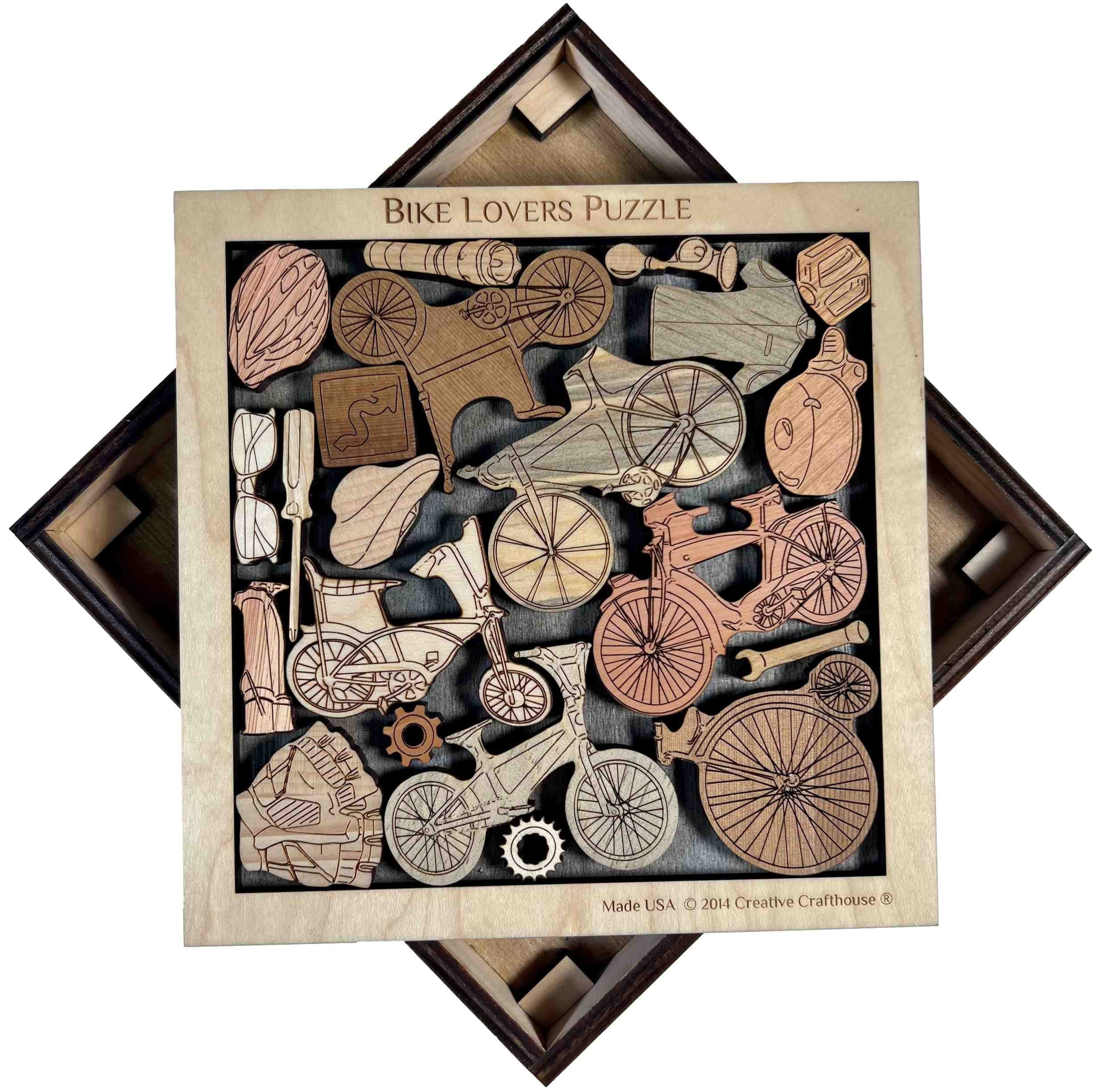 Creative Crafthouse Bike Lovers Puzzle, Cycling Wood Brain Teaser Gift ...