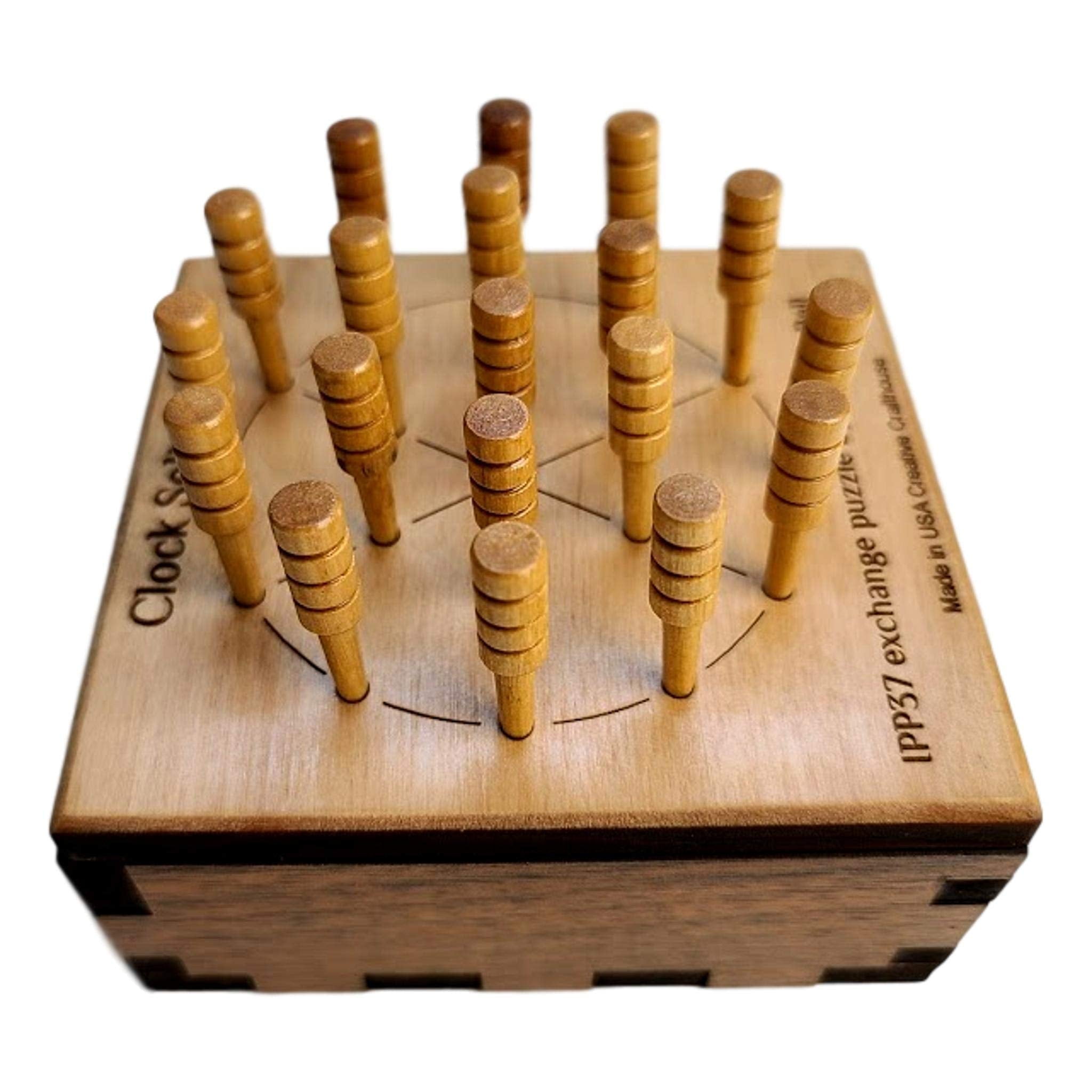 Creative Crafthouse Clock Solitaire Handmade Wood Puzzle, 18-Challenge ...