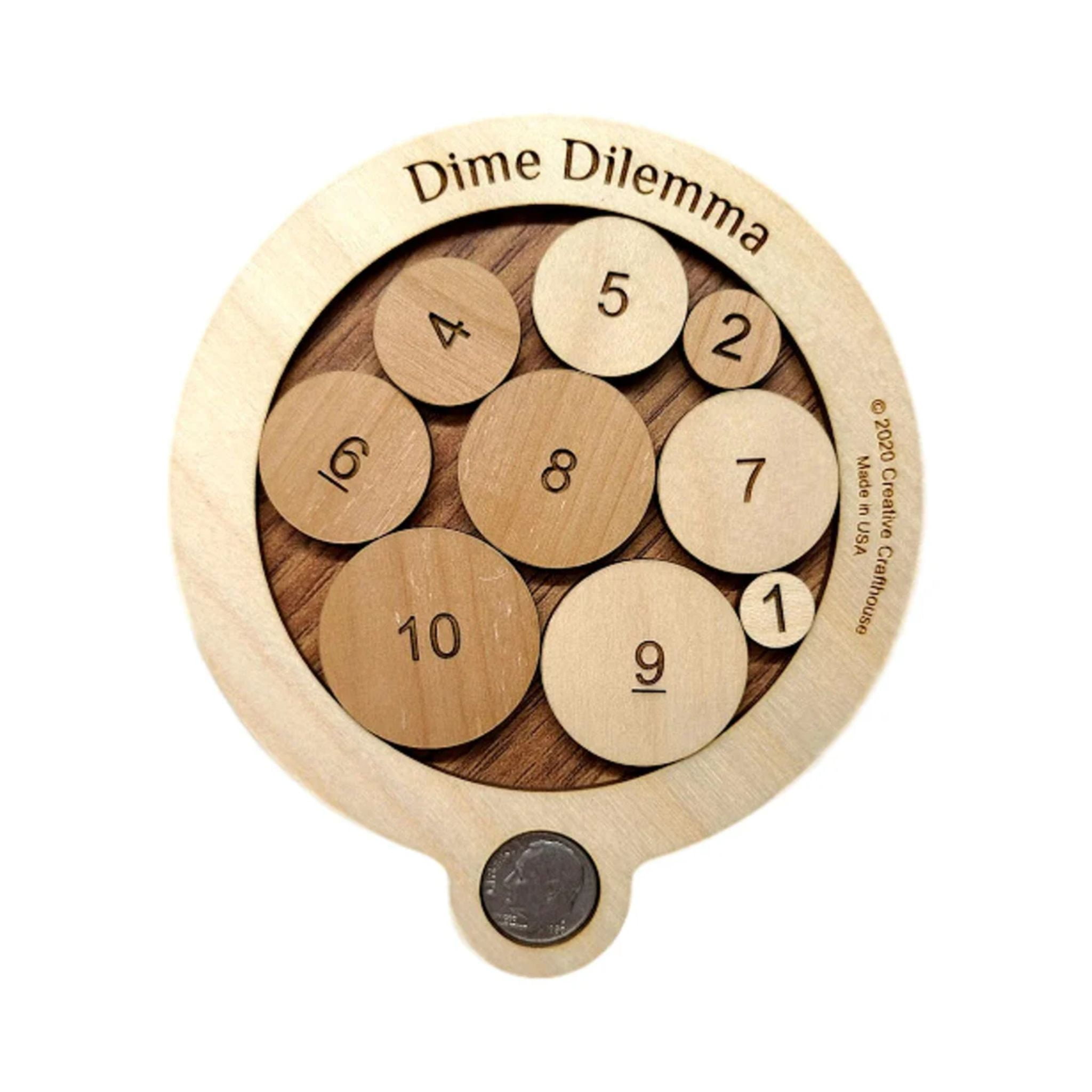 Creative Crafthouse Dime Dilemma Puzzle, Brain Teaser Desk Toy ...