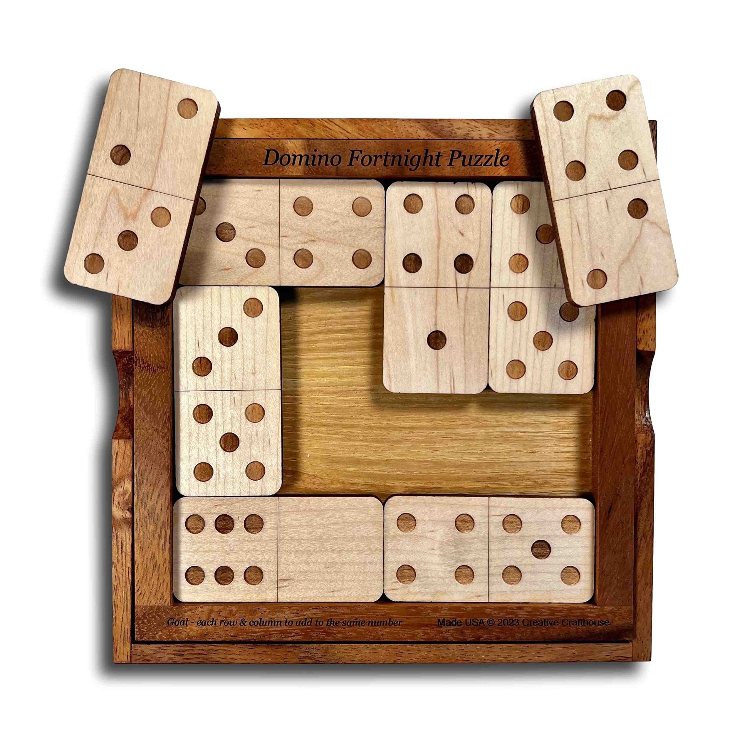 Creative Crafthouse Domino Fortnight Puzzle, 8 Piece Brain Teaser Gift ...