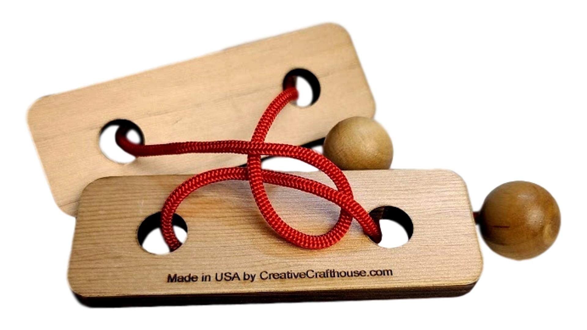 Creative Crafthouse Double Trouble String Puzzle, Wood Pocket Teaser ...