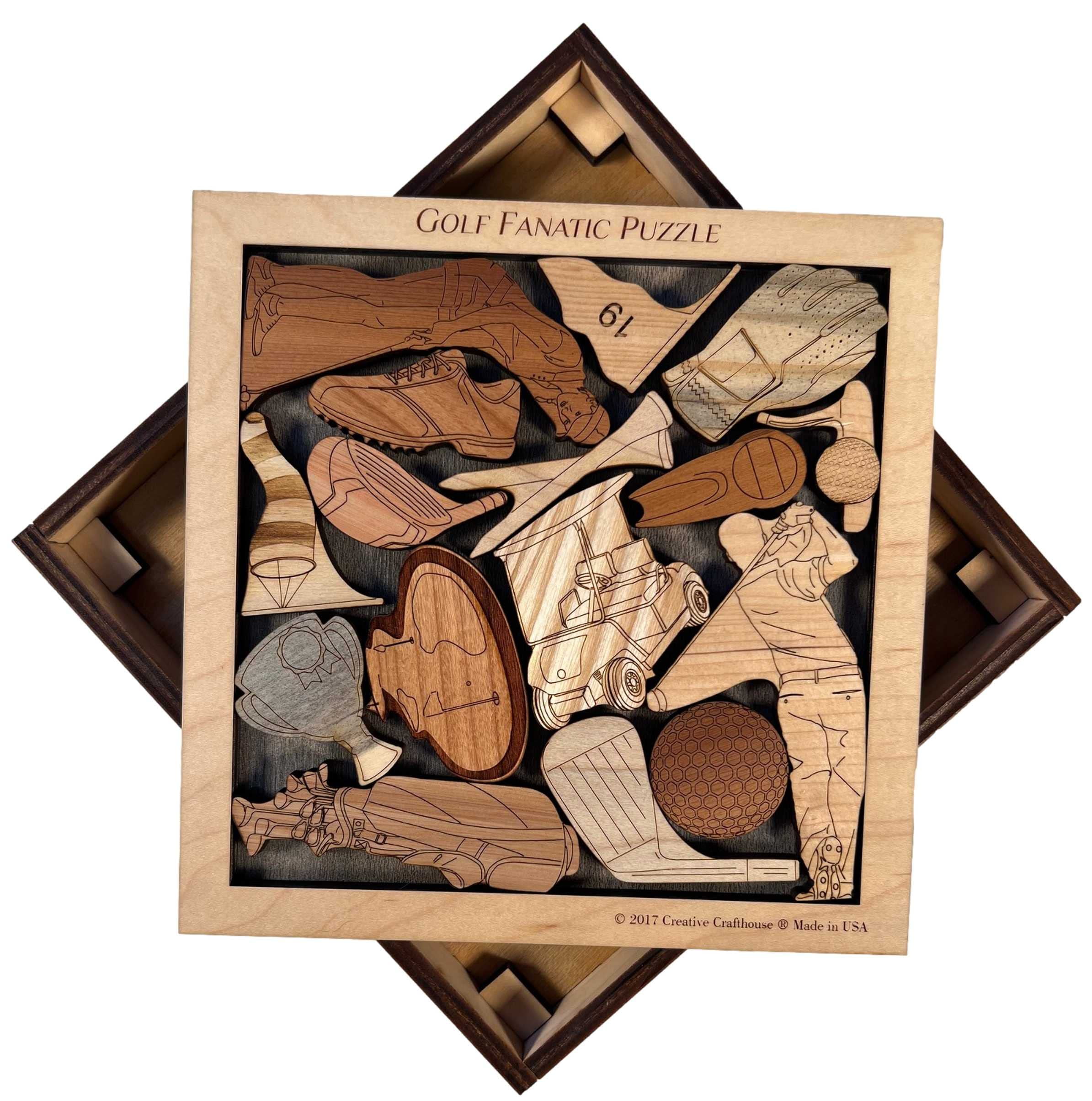 Creative Crafthouse Golf Fanatic Puzzle, Wood Brain Teaser Gift for ...
