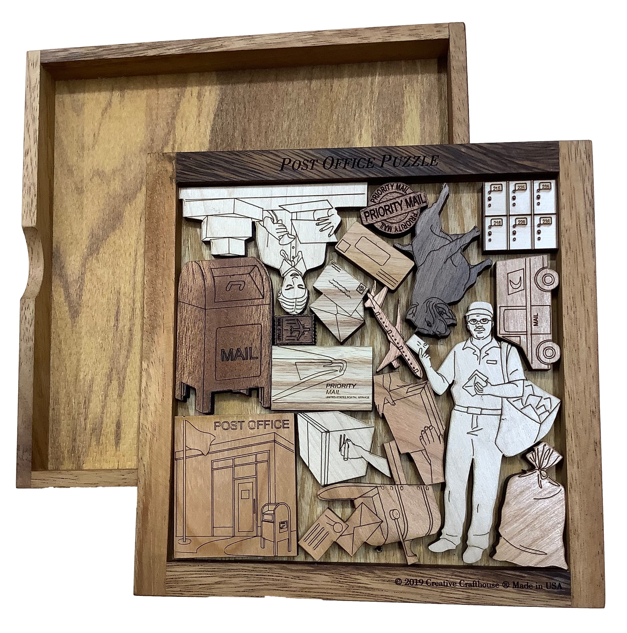 Creative Crafthouse Post Office Wood Puzzle, Collectible Brain Teaser ...