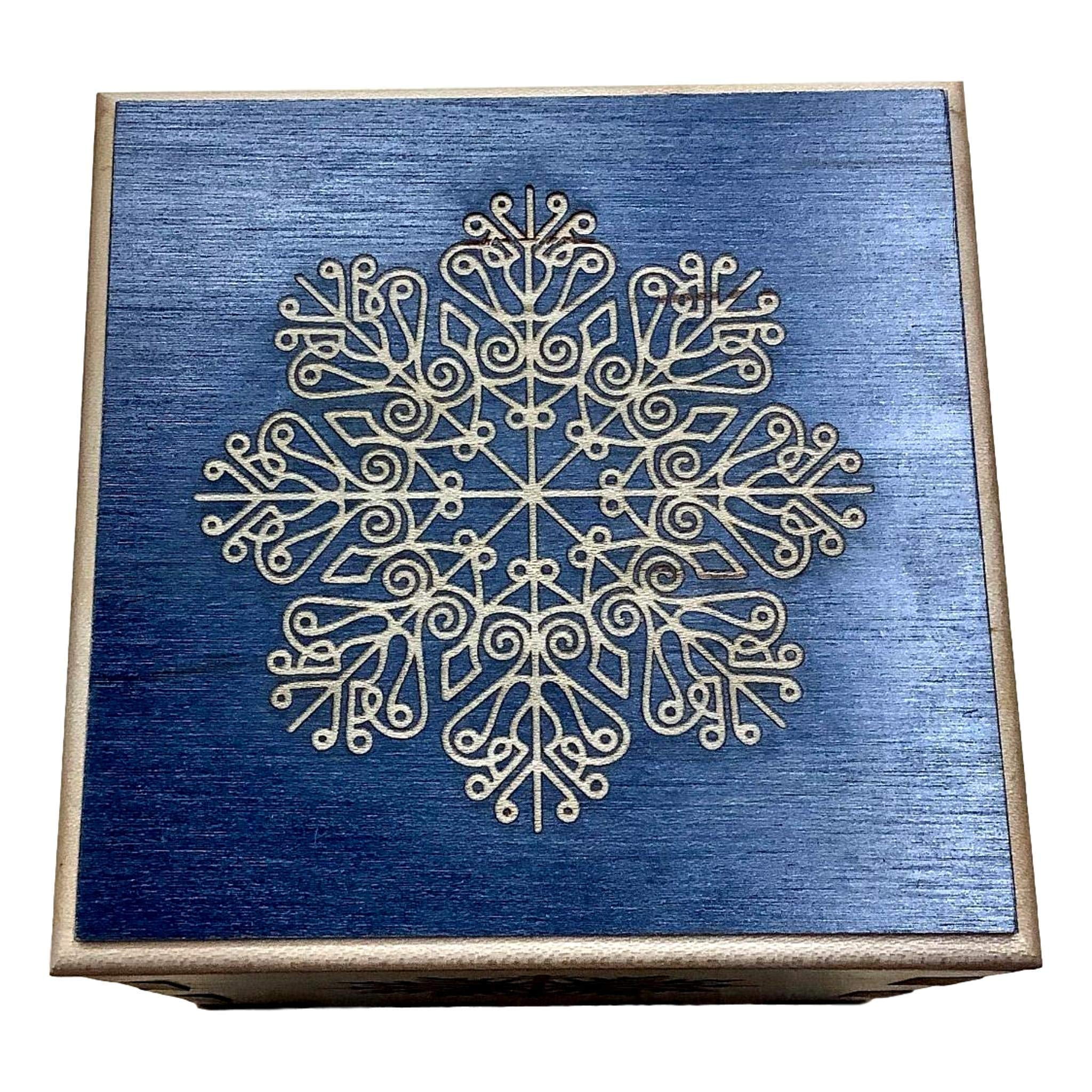 Creative Crafthouse Snowflake Puzzle Box, Spin-to-Open Wood Keepsake ...
