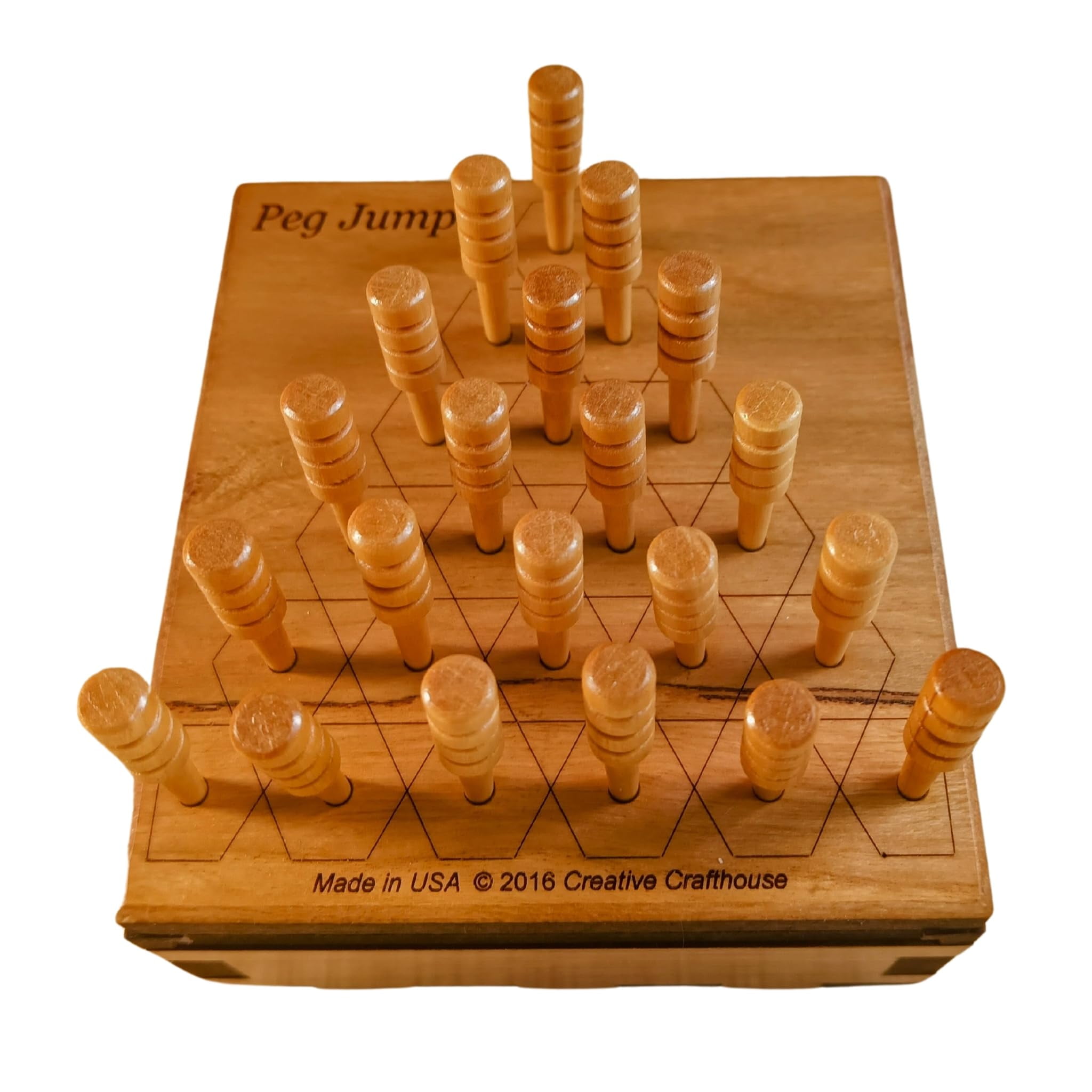 Creative Crafthouse Triangle Peg Solitaire Classic Wood Desk Game, USA Made, 21 Pieces - Walmart.com