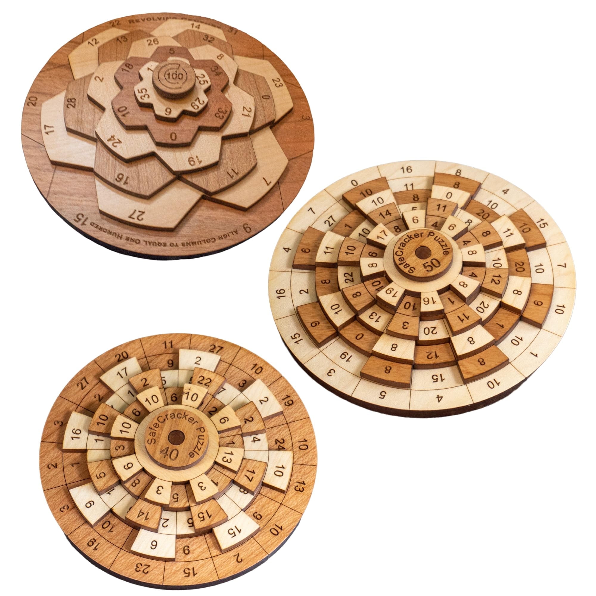 Creative Crafthouse Ultimate Math Puzzle Set: 3 Hard Wood Brain Teasers ...