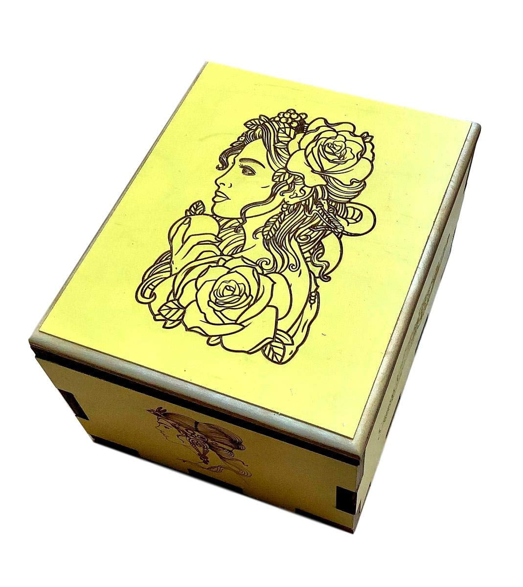 Creative Crafthouse Yellow Belle Wood Puzzle Box, Secret Lock Keepsake, USA Made - Walmart.com